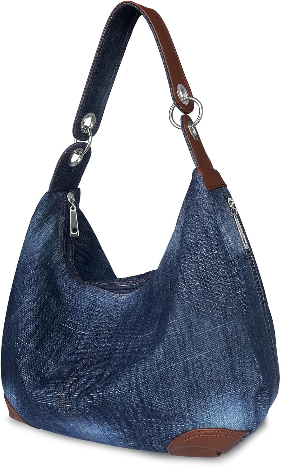 Denim Handbags for Women Jean Purse with Multiple Pockets Denim Blue ...