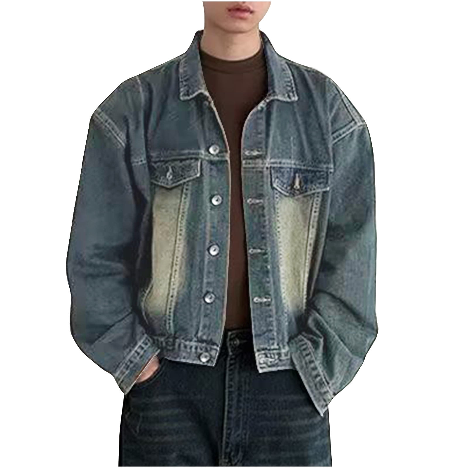Denim Jacket Men Slim Fit Qiggri Denim Jackets for Men Trucker Jean ...