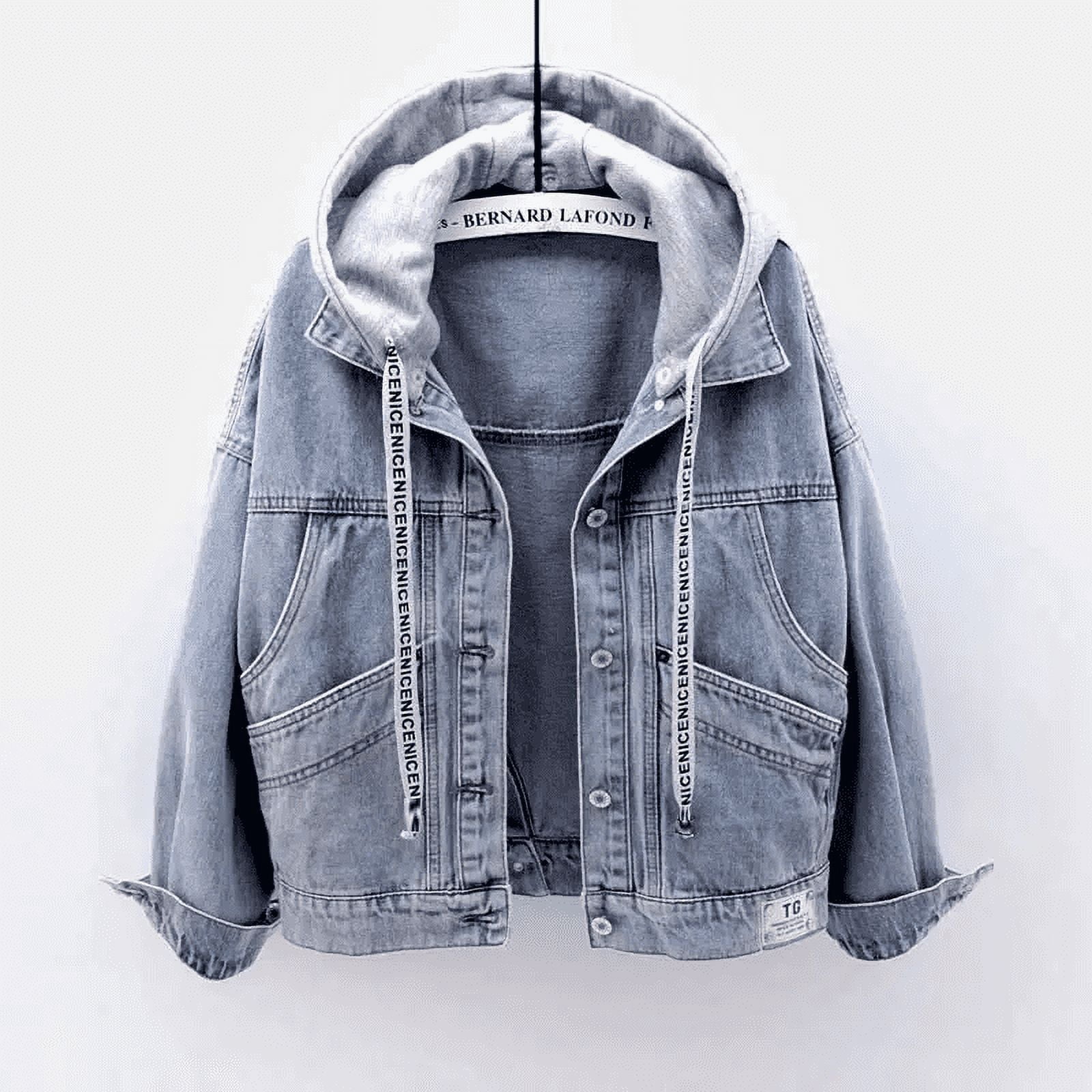 Denim Jacket Women‘s Student Korean Style Loose Fit Cropped Top Sleeve ...