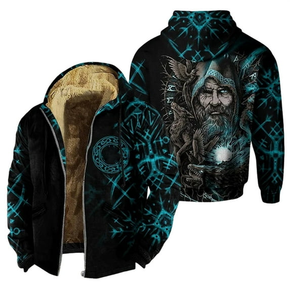 Denim Jacket for Men Fleece Lined Hooded Windproof Thermal Insulated ...