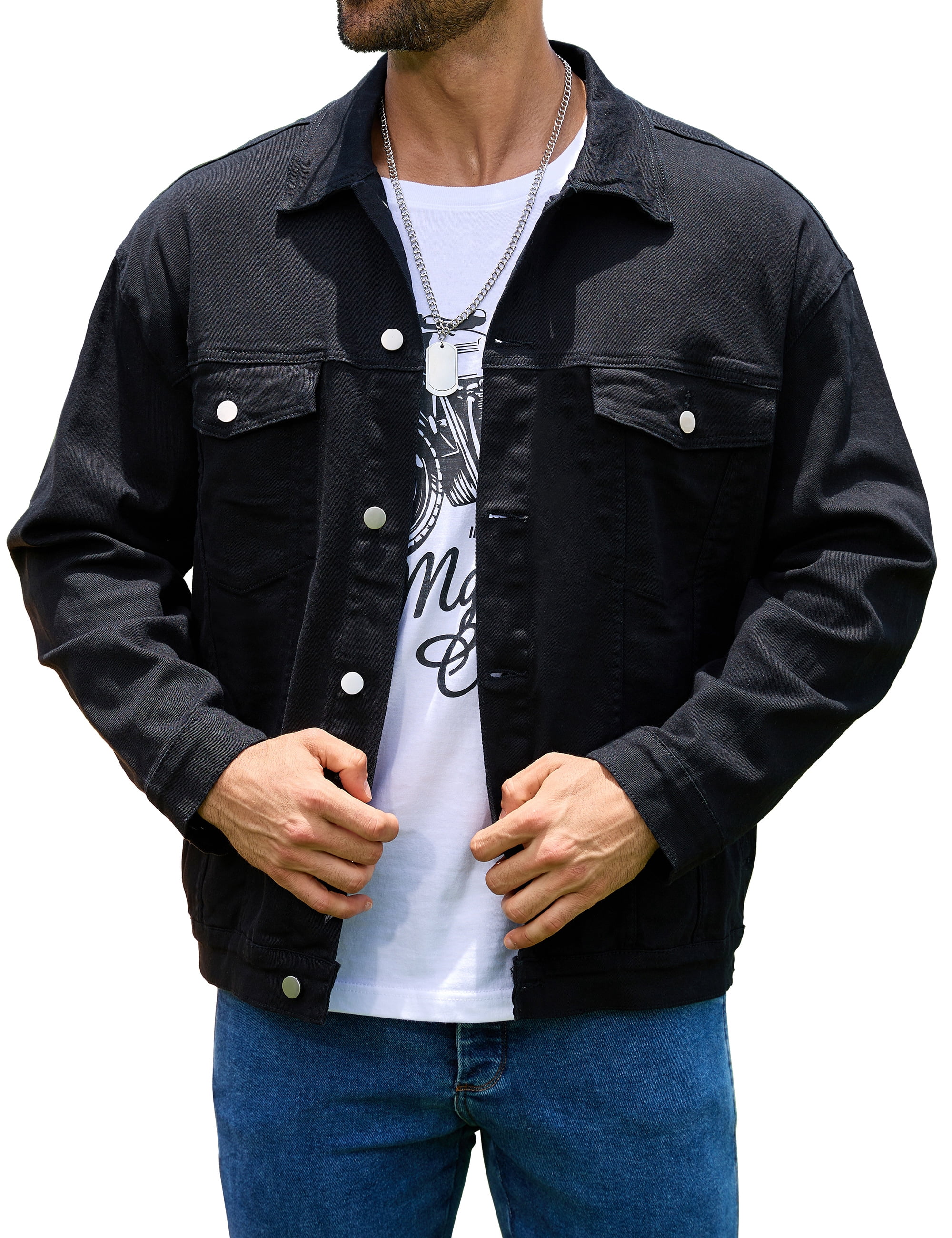 Denim Jackets for Men Trucker Jean Jacket Unlined Coats Spring Fall ...