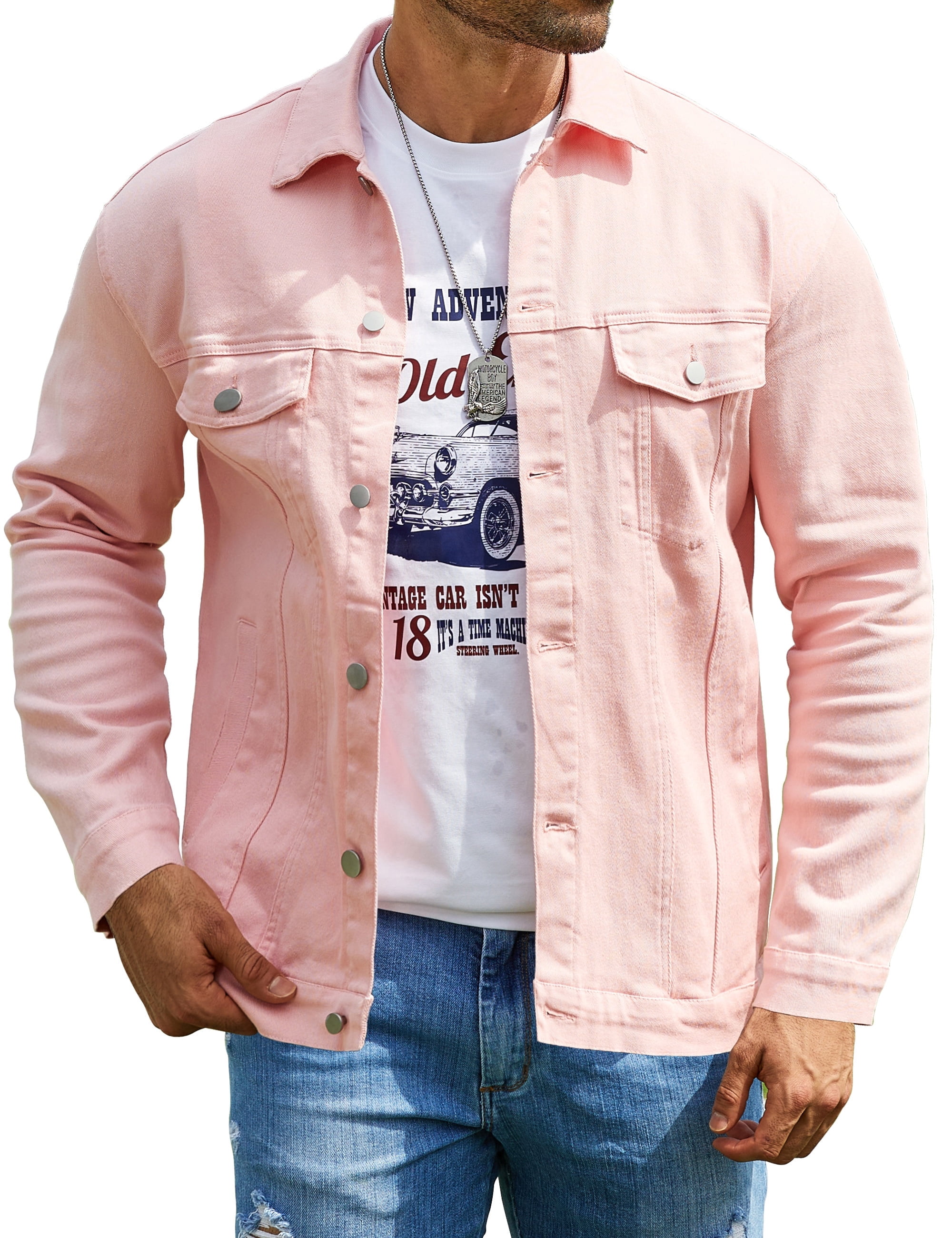Denim Jackets for Men Trucker Jean Jacket Unlined Coats Spring Fall ...