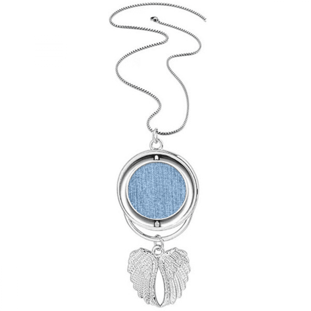 Denim Jean Cowboy Lining Textile Pendant Angel Wings Rotating Necklace Jewelry - Walmart.com