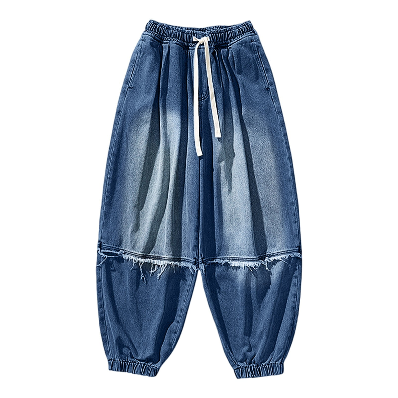 Denim Jeans for Men Japanese Style Wide Leg Harem Jeans for Plus Size ...