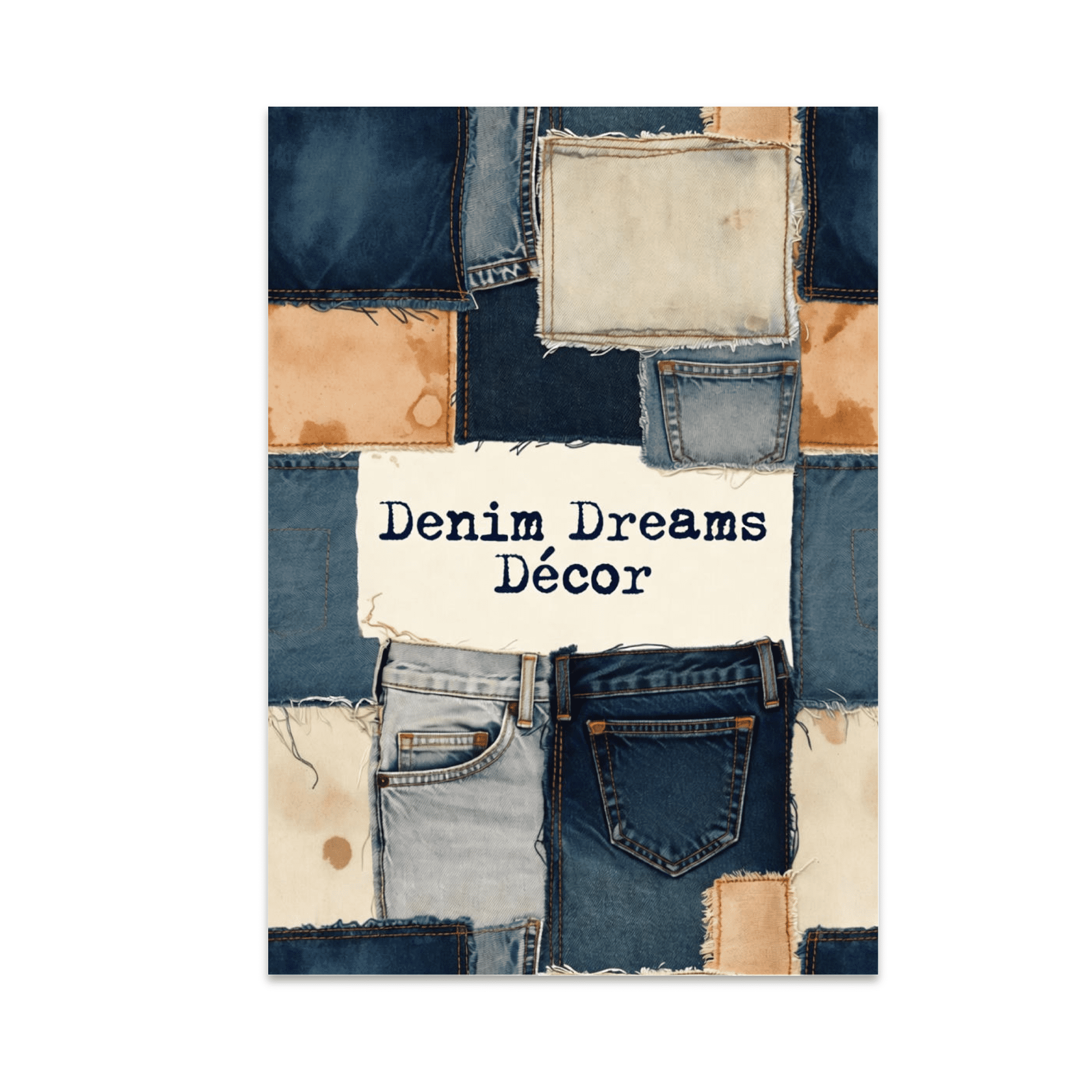 Denim Patchwork Art Print - Home Decor Enthusiast - 13x19 Poster Print ...