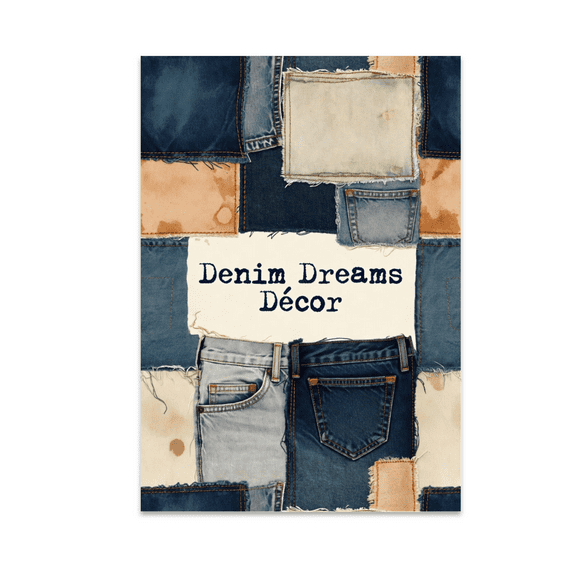 Denim Patchwork Art Print - Home Decor Enthusiast - 13x19 Poster Print ...
