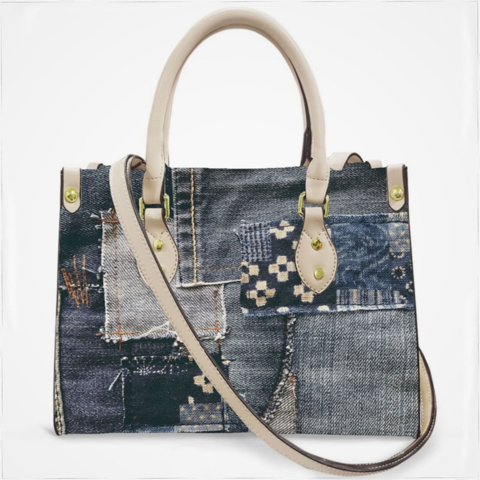 Denim Patchwork Cross Body Bags For Women Small Leather Female Handbags ...