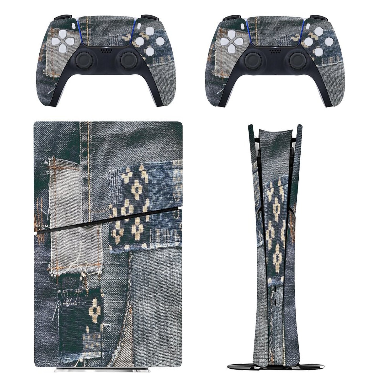 Denim Patchwork PS5/PS5 Pro/PS5 Slim Digital Disc Skin Sticker For ...