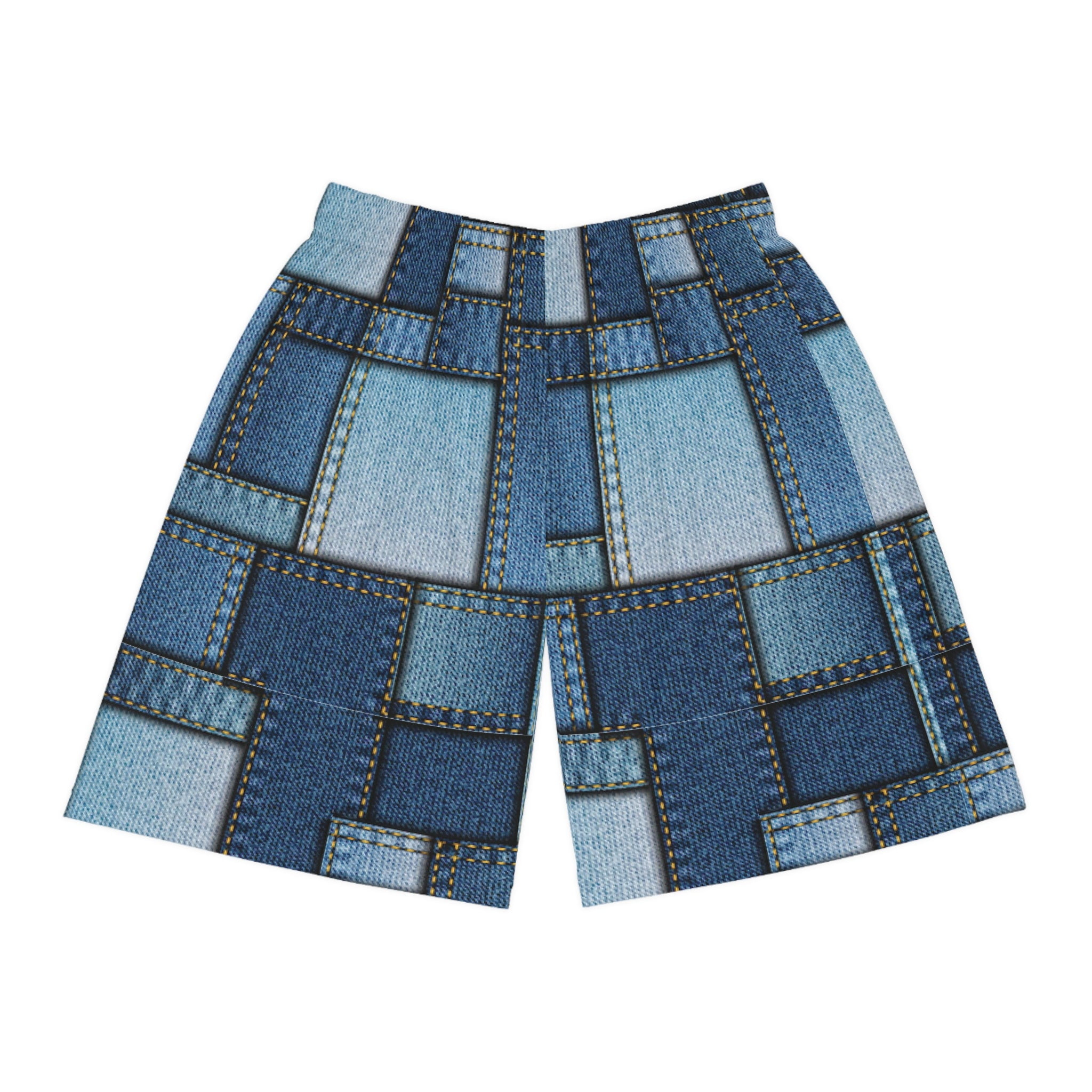 Denim Print Basketball Shorts, Basketball Shorts with Denim Print 1 ...