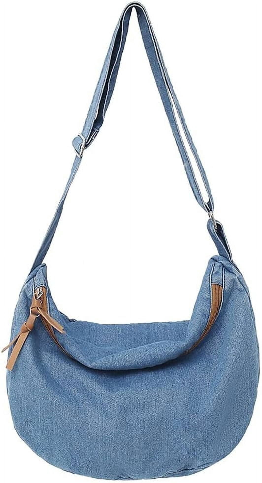 Denim Purse for Women Cross Body Bag Blue Jean Purses Canvas Tote ...