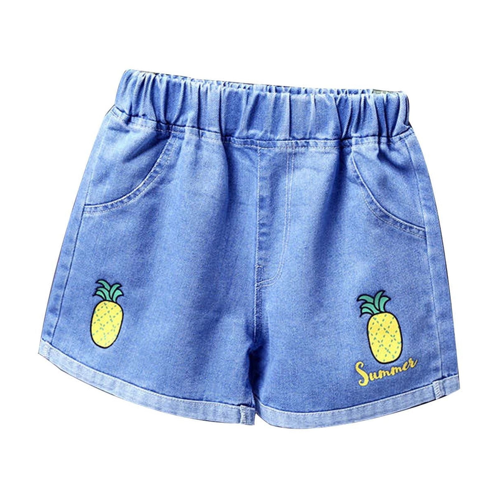 Denim Shorts Girls Size 10 Elastic Waist Relaxed Wide Leg Jeans Shorts ...