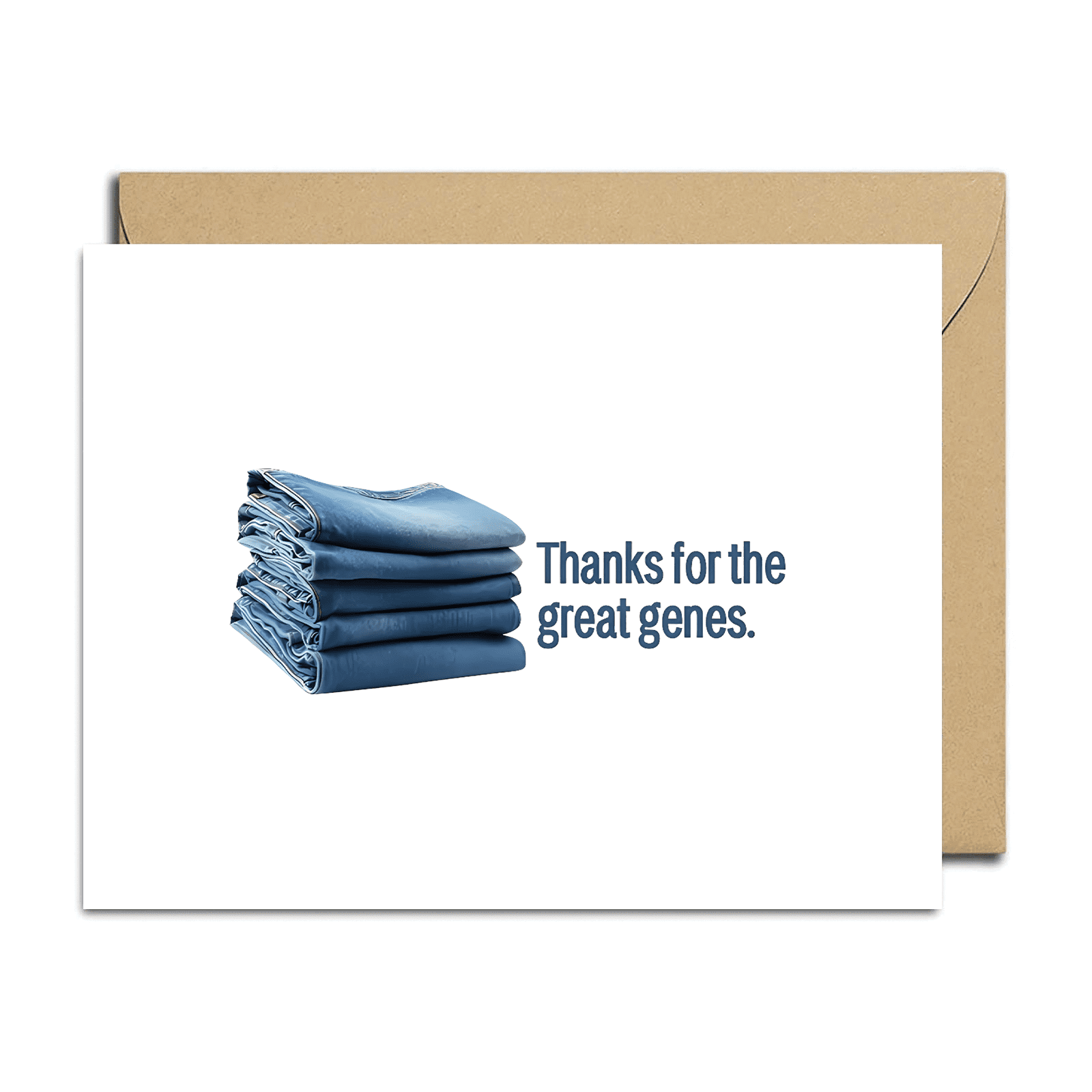Denim Thank You Card – "Thanks for the Great Genes" – Ideal for ...