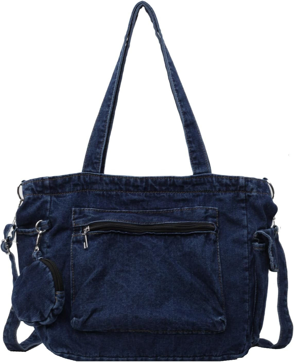Denim Tote Bag, Large Capacity Jean Purses for Women Denim Crossbody ...