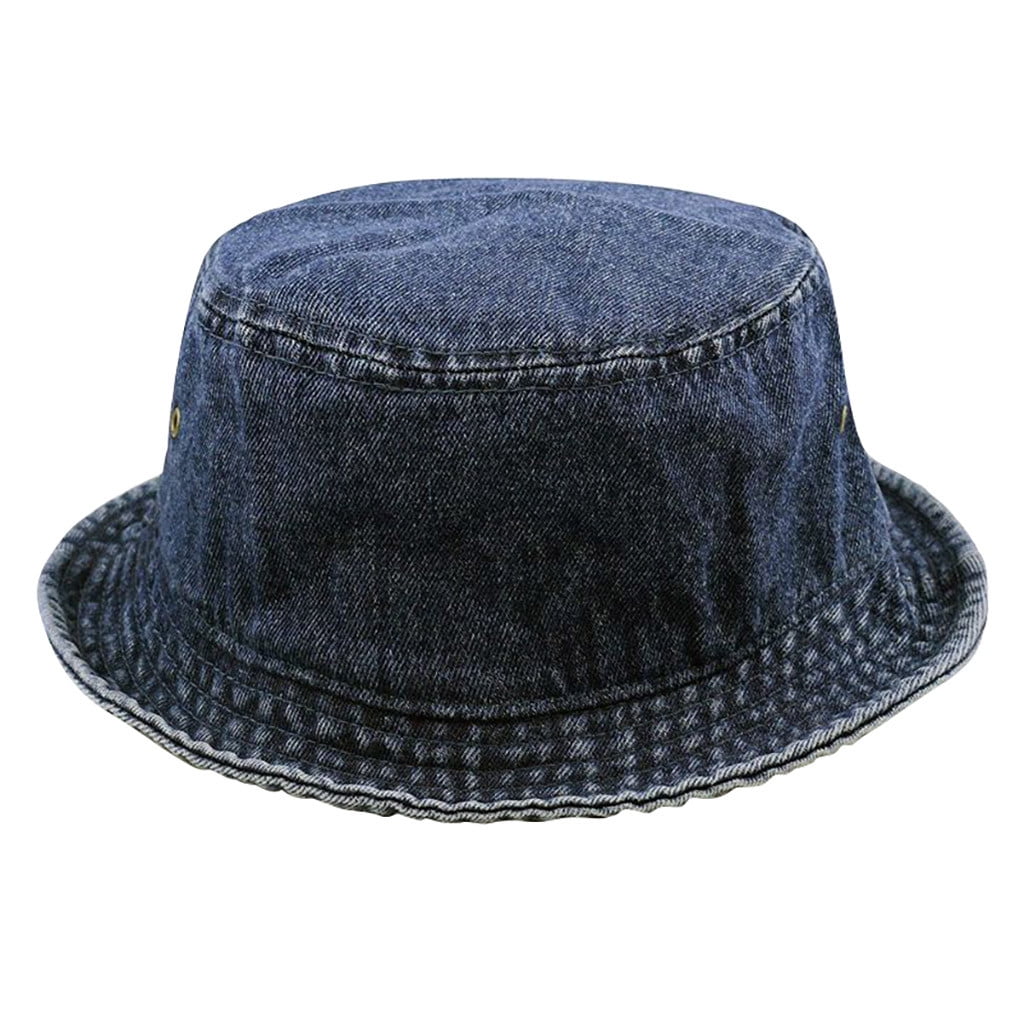 Denim Washed Bucket Hat, Retro Fisherman Cap, Casual Outdoor Headwear ...