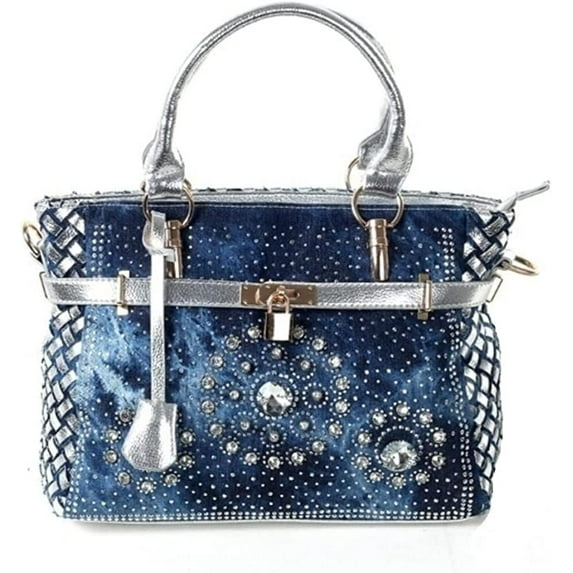 Denim Women Handbag Large Capacity Jean Tote Bag Bags Fashion Bling Bag ...