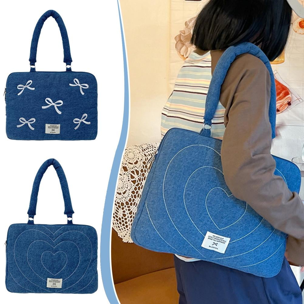 Denim blue bowknot computer bag 15-16 inch liner bag liner bag laptop ...