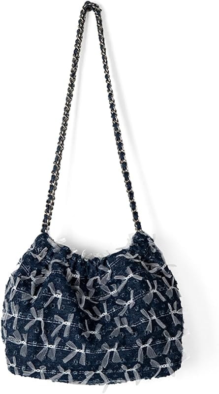 Denim bucket bag, Jean purses for women denim crossbody bags hobo denim ...