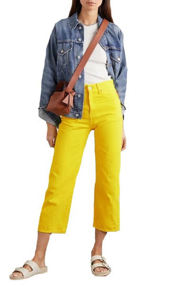 Denimist Women's Yellow High Rise Cropped Pierce Jeans Size 24 ...