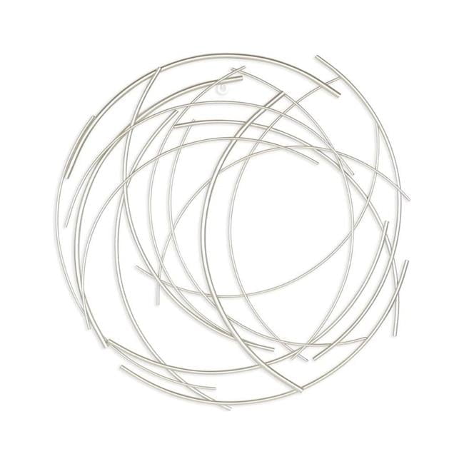 Denine Abstract Round Wall Art, Silver - Walmart.com
