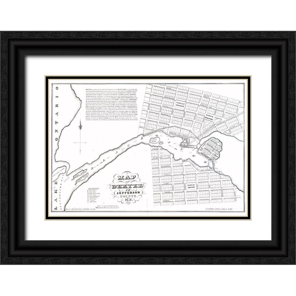 Denison 18x14 Black Ornate Wood Framed with Double Matting Museum Art ...
