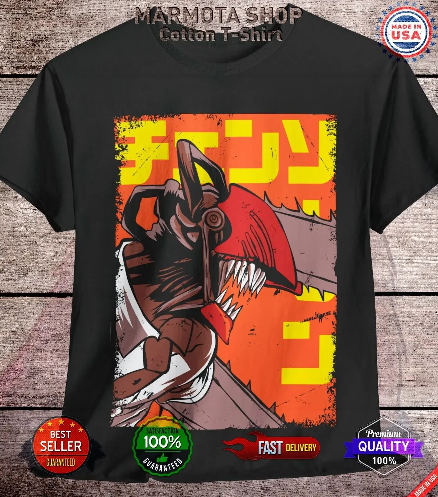 Denji Chainsaw Man Shirt Anime Tee T-Shirt Pochita Horror Manga Otaku ...
