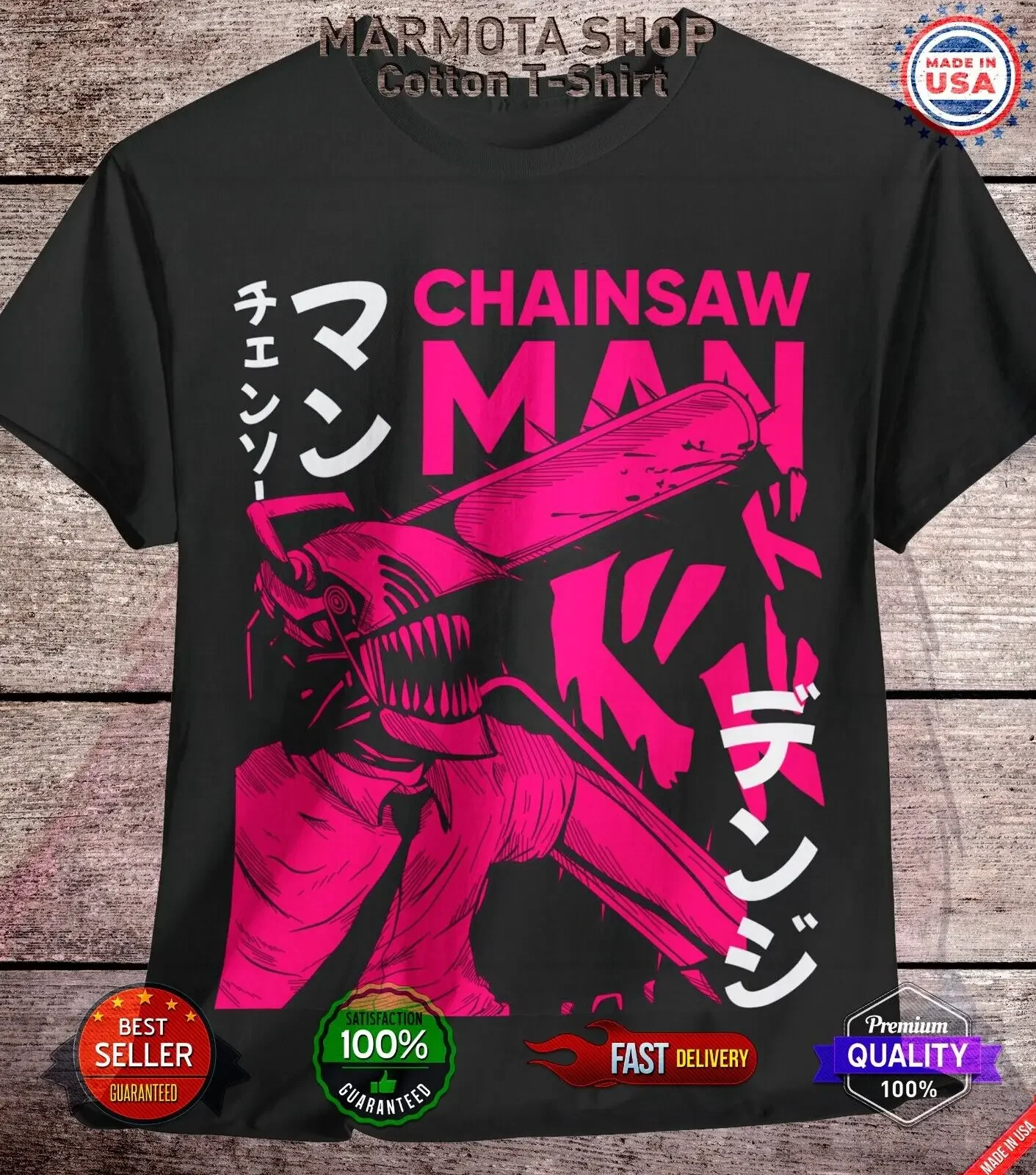 Denji Chainsaw Man Shirt Anime Tee T-Shirt Pochita Horror Manga Otaku ...