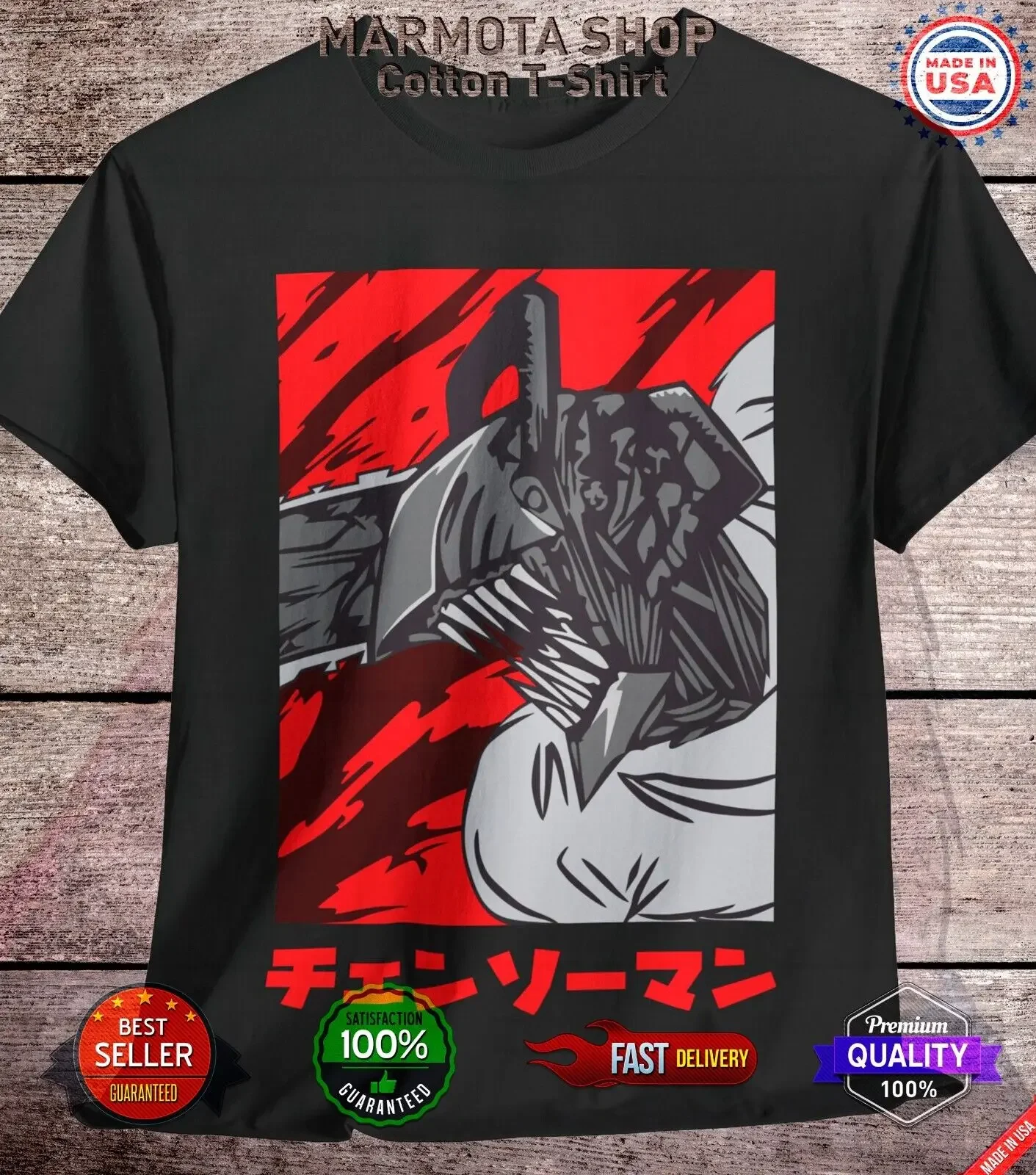 Denji Chainsaw Man Shirt Anime Tee T-Shirt Pochita Horror Manga Otaku ...