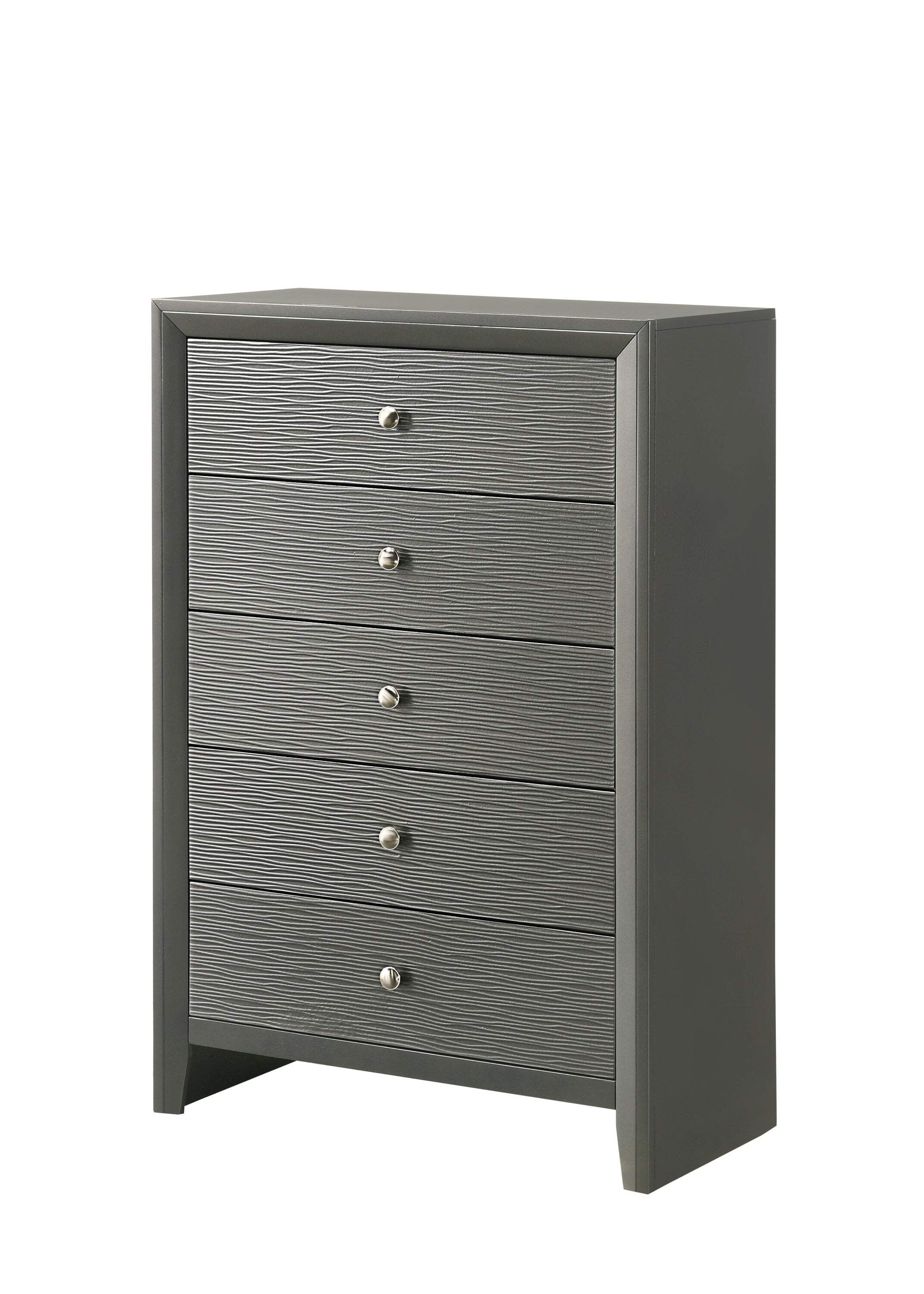Denker Chest Metal Dark Gray Wood - Walmart.com
