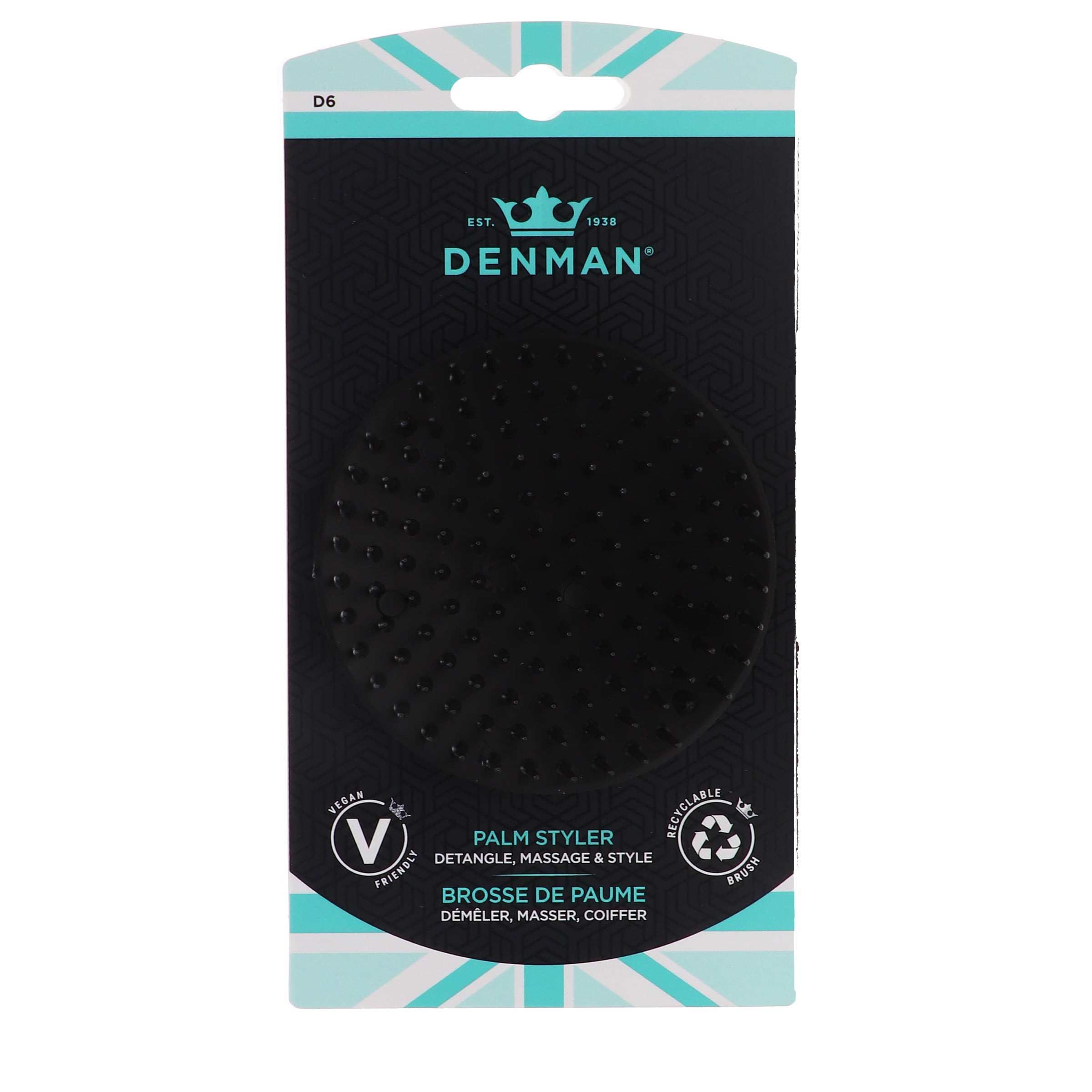 Denman Brush D6 Original Be Bop Scalp Massager & Shower Brush Black ...