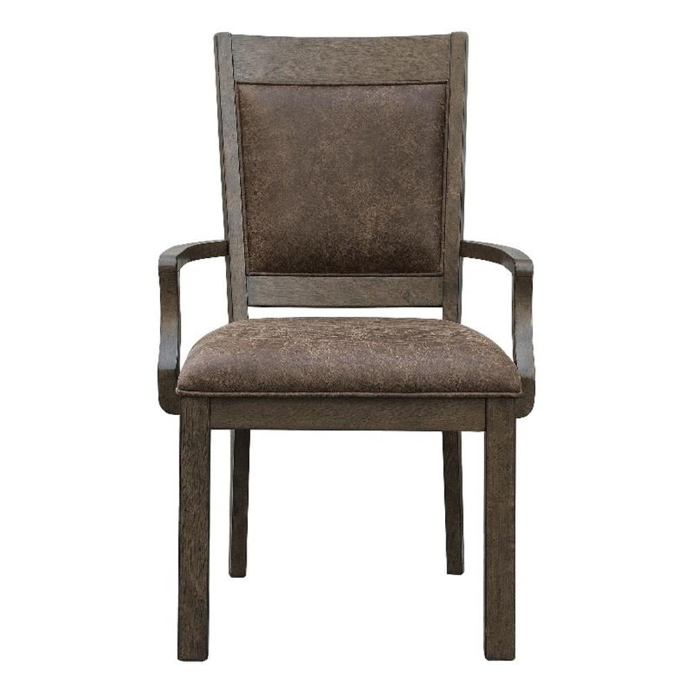 Denman Dining Arm Chair in Brown Wood Finish by Scott Living - Walmart.com