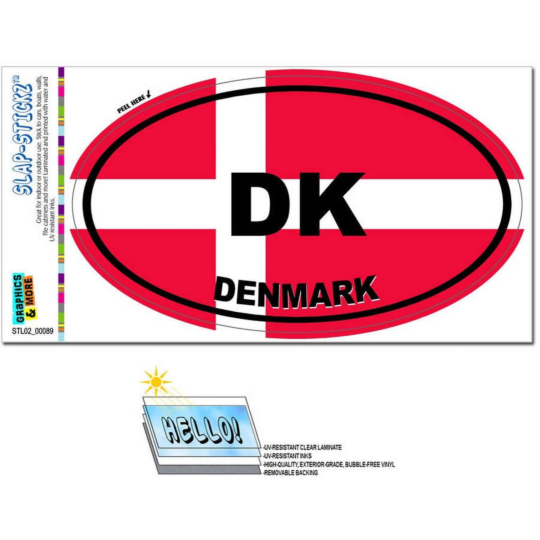 Denmark Country Flag DK Euro Oval Danish Flag Automotive Car Window ...
