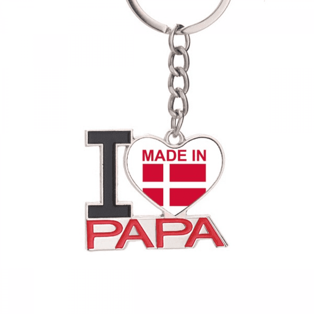 Denmark Country Love Keychain Metal Keyring Holder Love PAPA Father ...