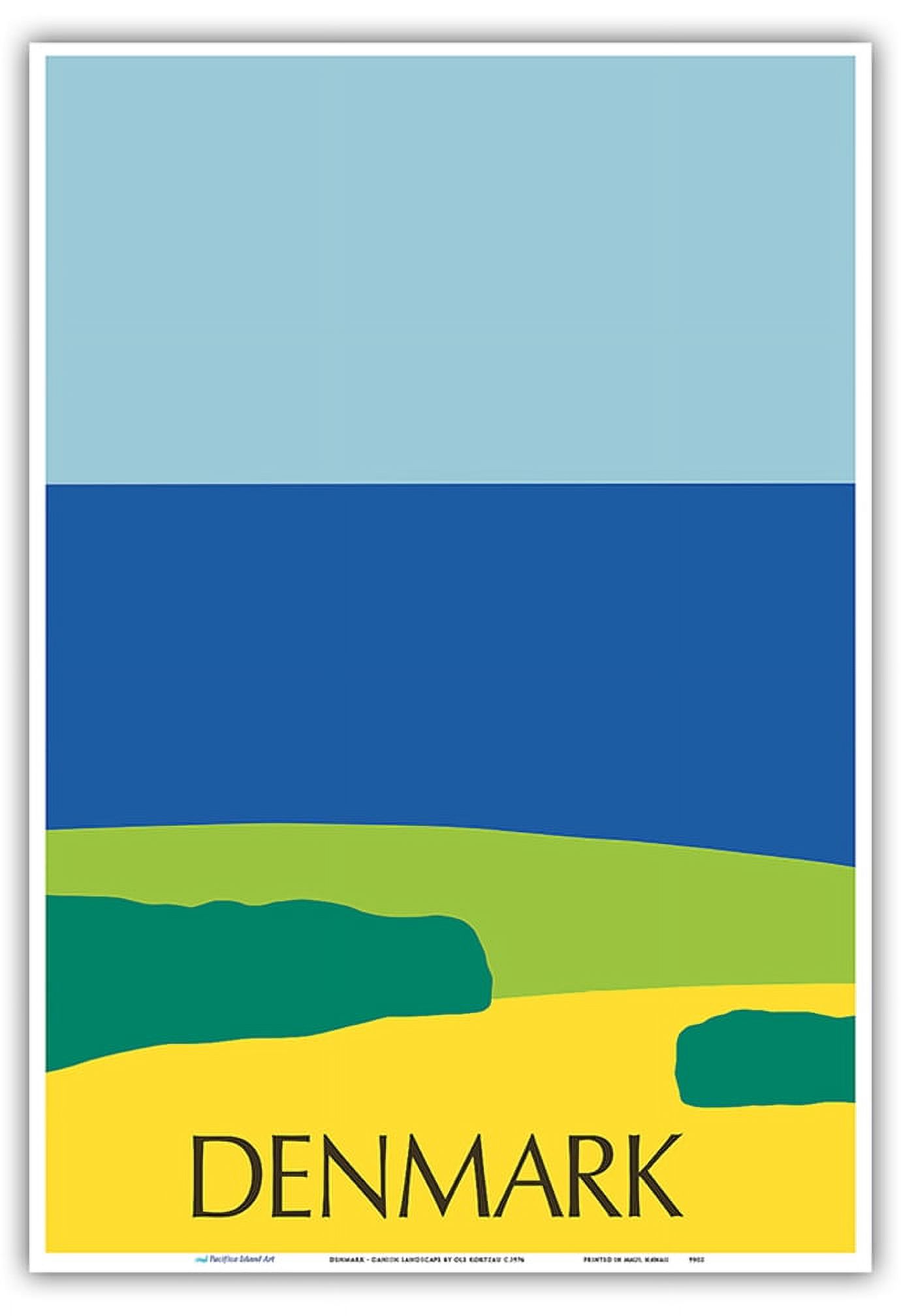 Denmark - Danish Landscape - Vintage Travel Poster by Ole Kortzau c ...