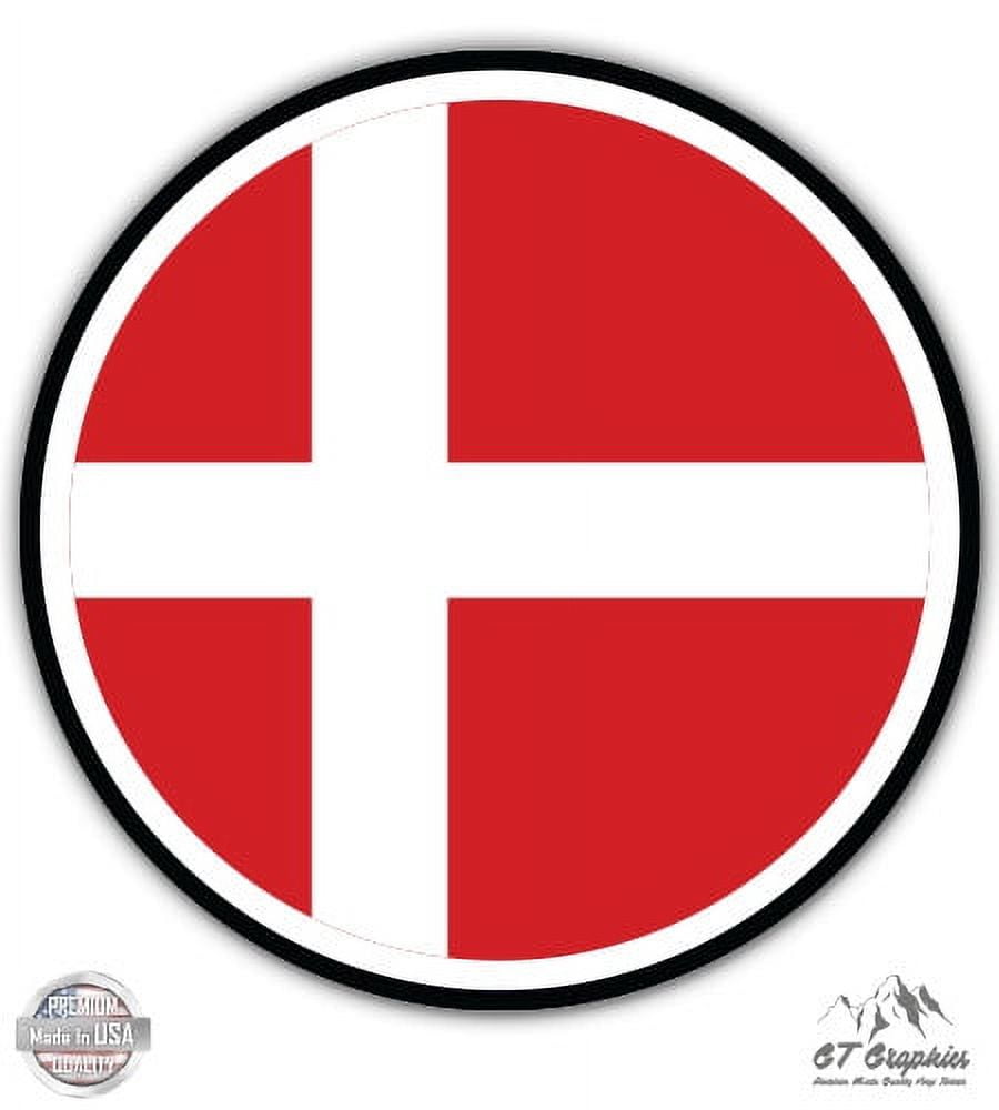 Denmark Flag - 5" Vinyl Sticker - For Car Laptop I-Pad - Waterproof ...