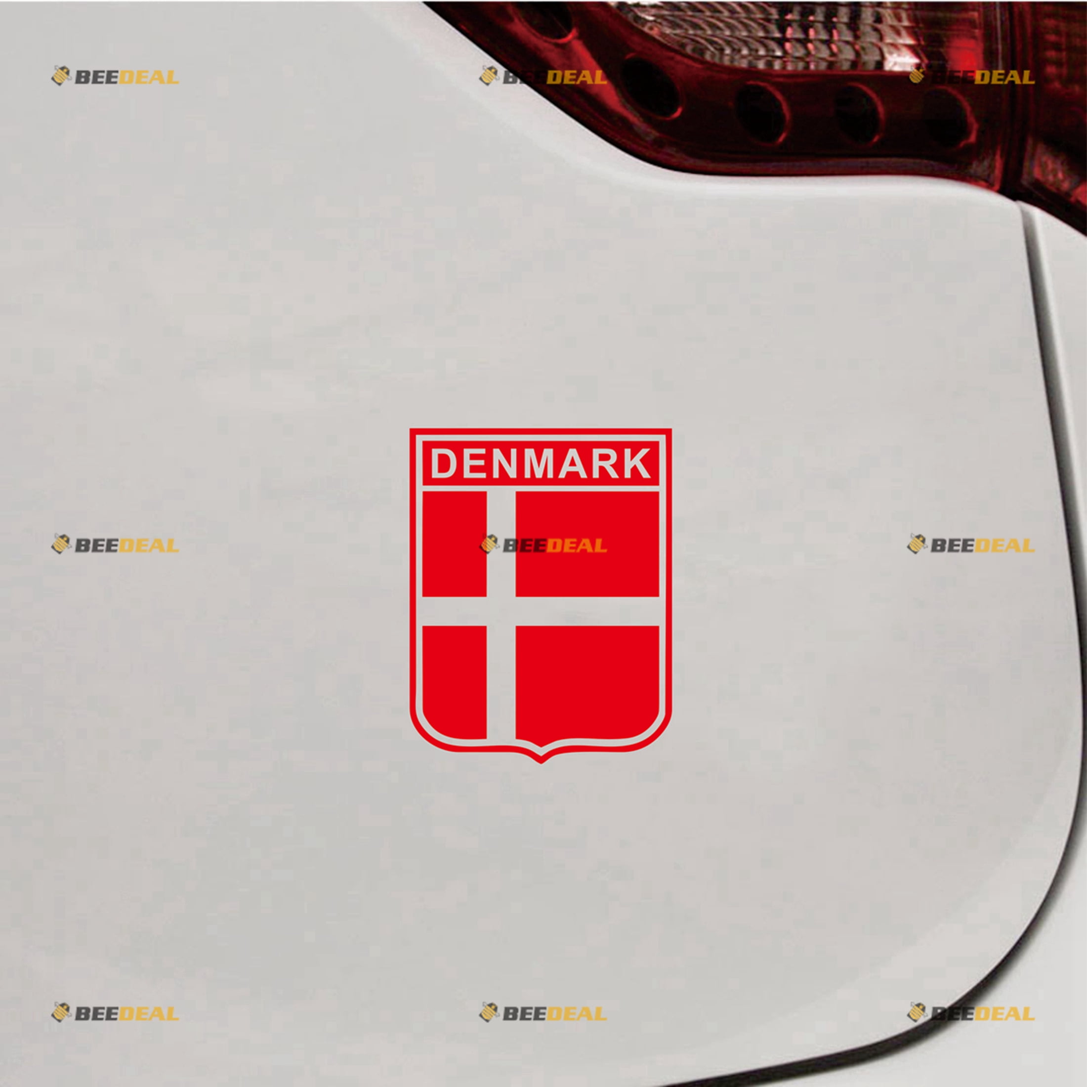 Denmark Flag Shield Sticker Decal Vinyl Proud Danish - 2 Pack Red 4 ...