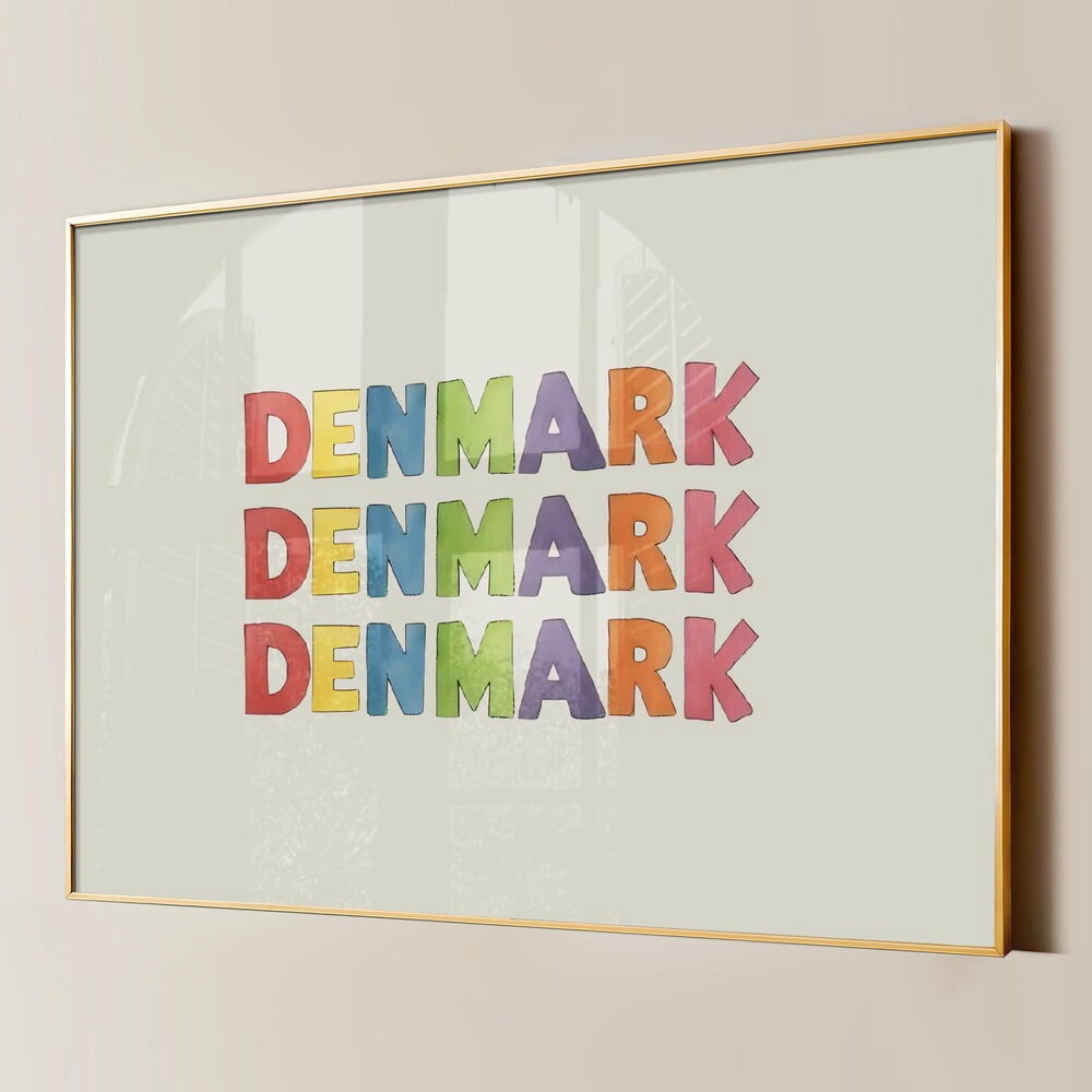 Denmark Print Rainbow Wall Art Danish Pastel Scandi Decor Nursery Art ...