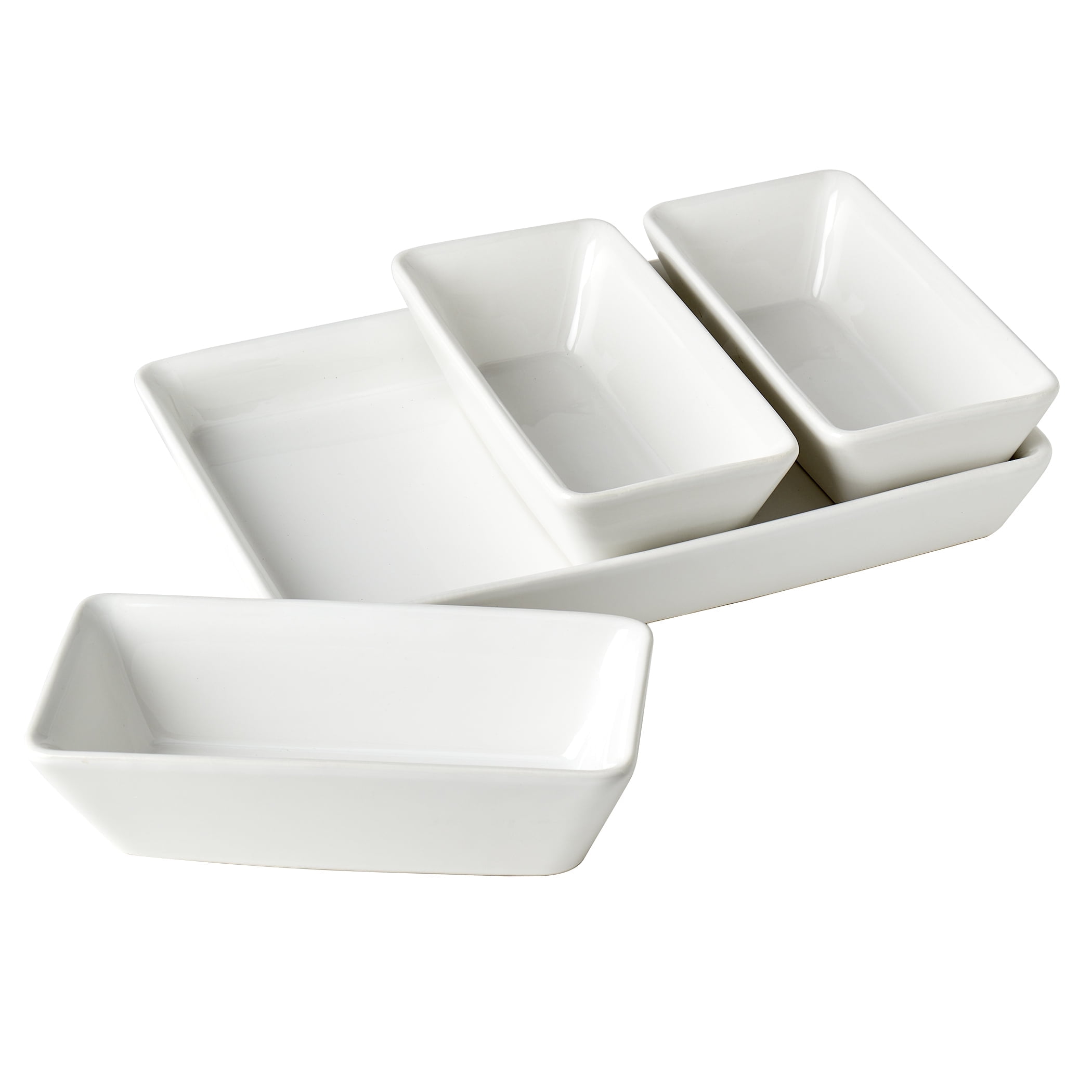 Denmark Tools for Cooks 4-Piece Ceramic Serving Set Platter Tray with ...