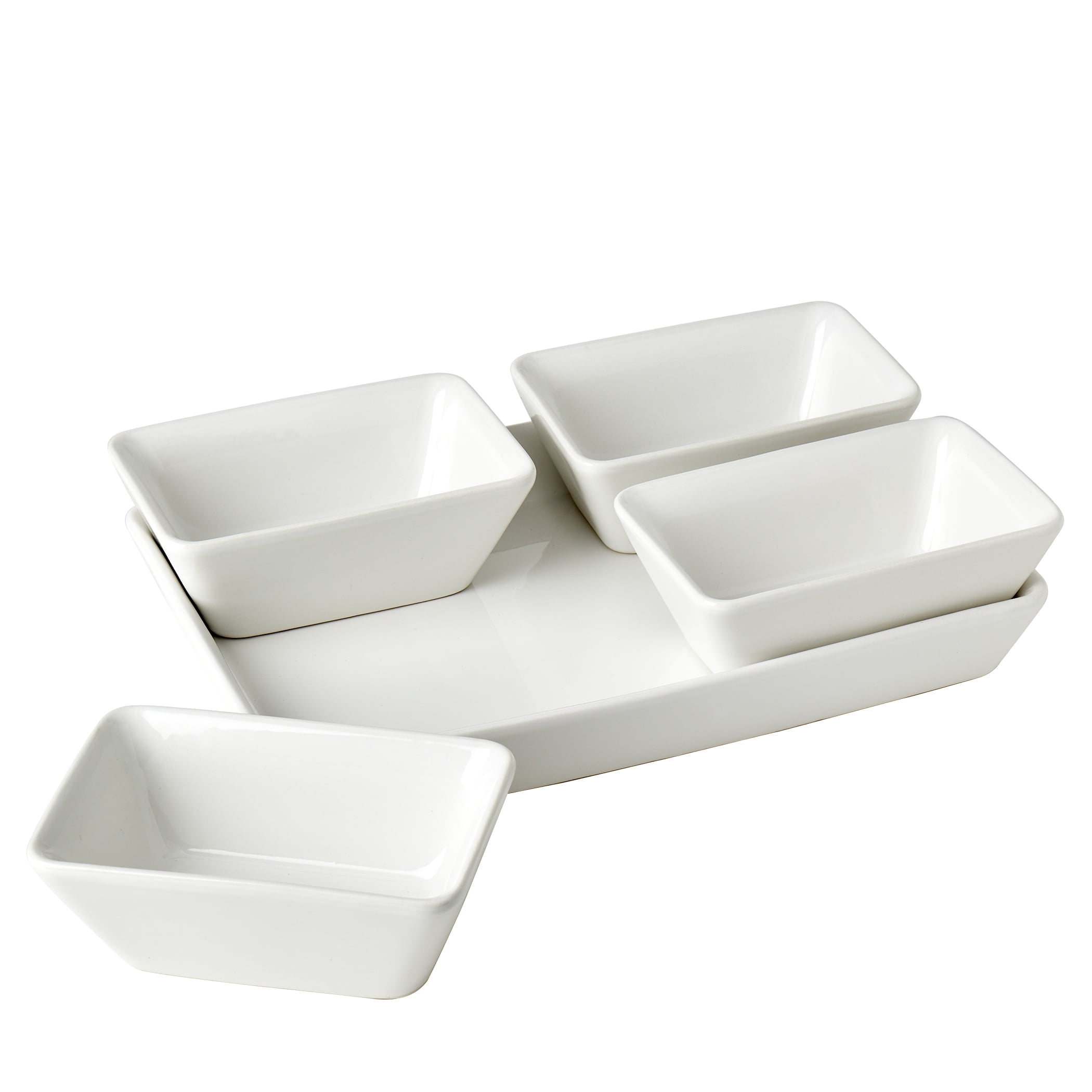 Denmark Tools for Cooks 5 Piece Ceramic Serving Set Platter Tray with ...