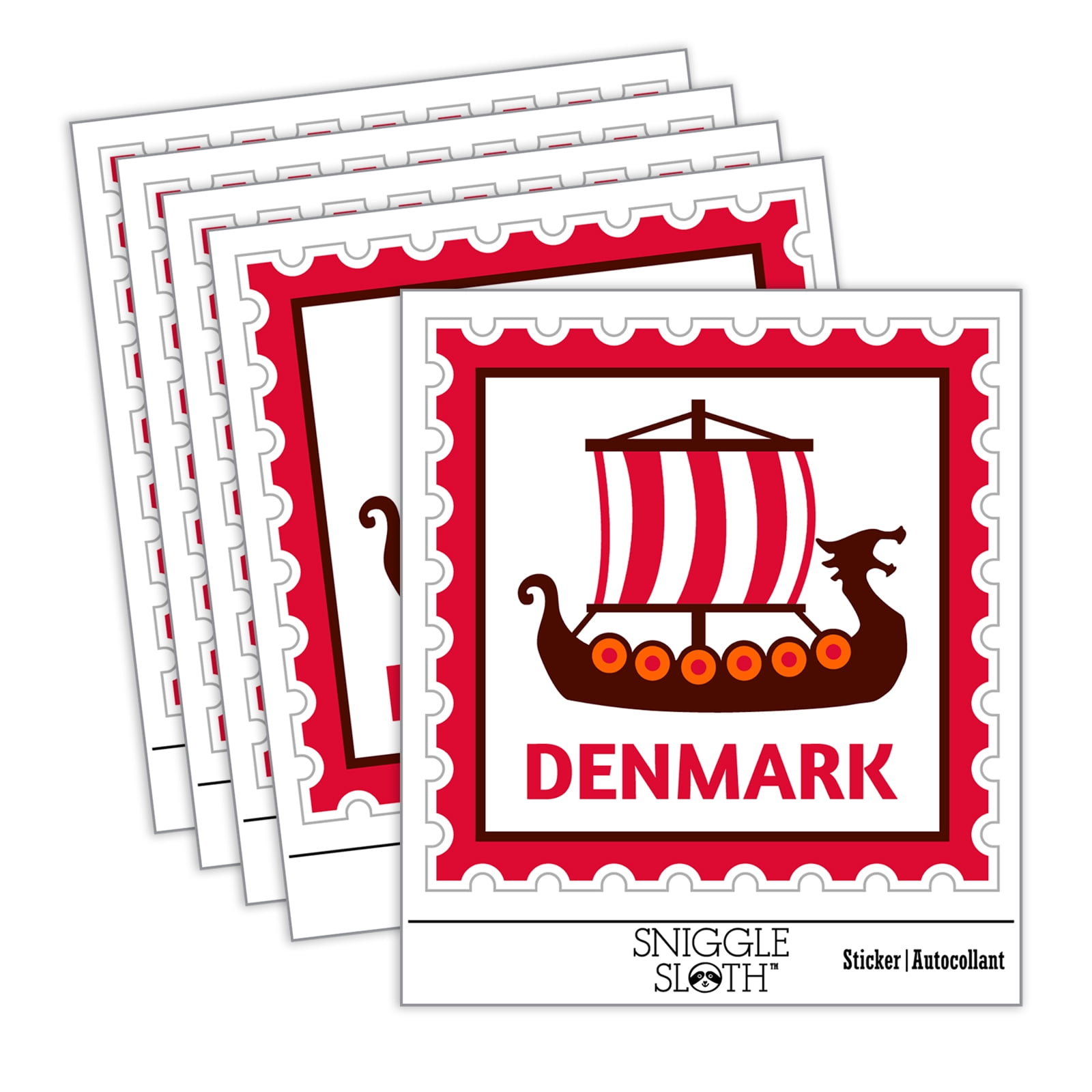 Denmark Travel Viking Ship Car Window Bumper Water Bottle Phone Tablet ...