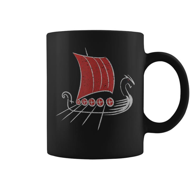 Denmark Viking Ship Drawing Grunge Coffee Mug - Walmart.com