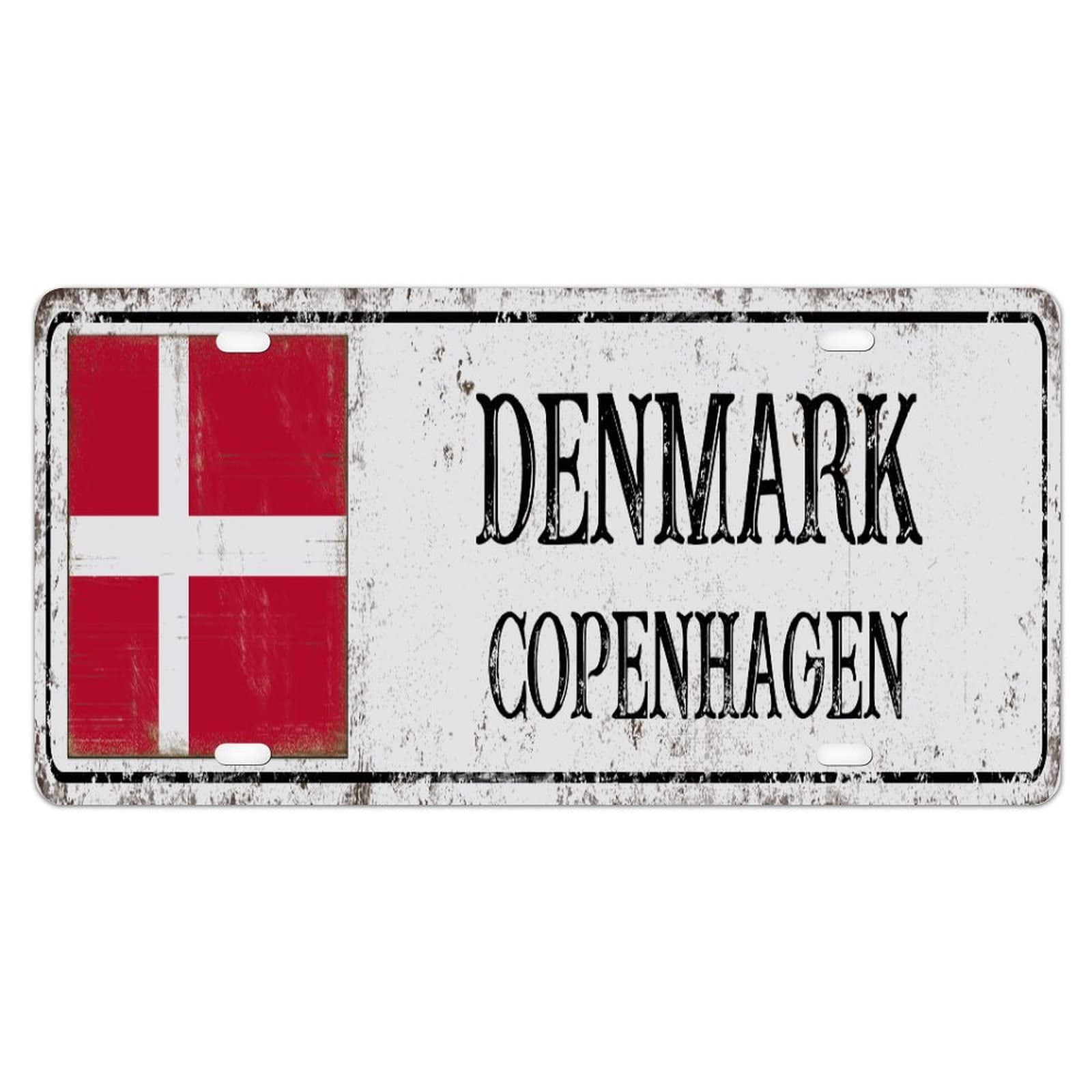 Denmark Vintage License Plates Copenhagen City Aluminum Car Metal ...