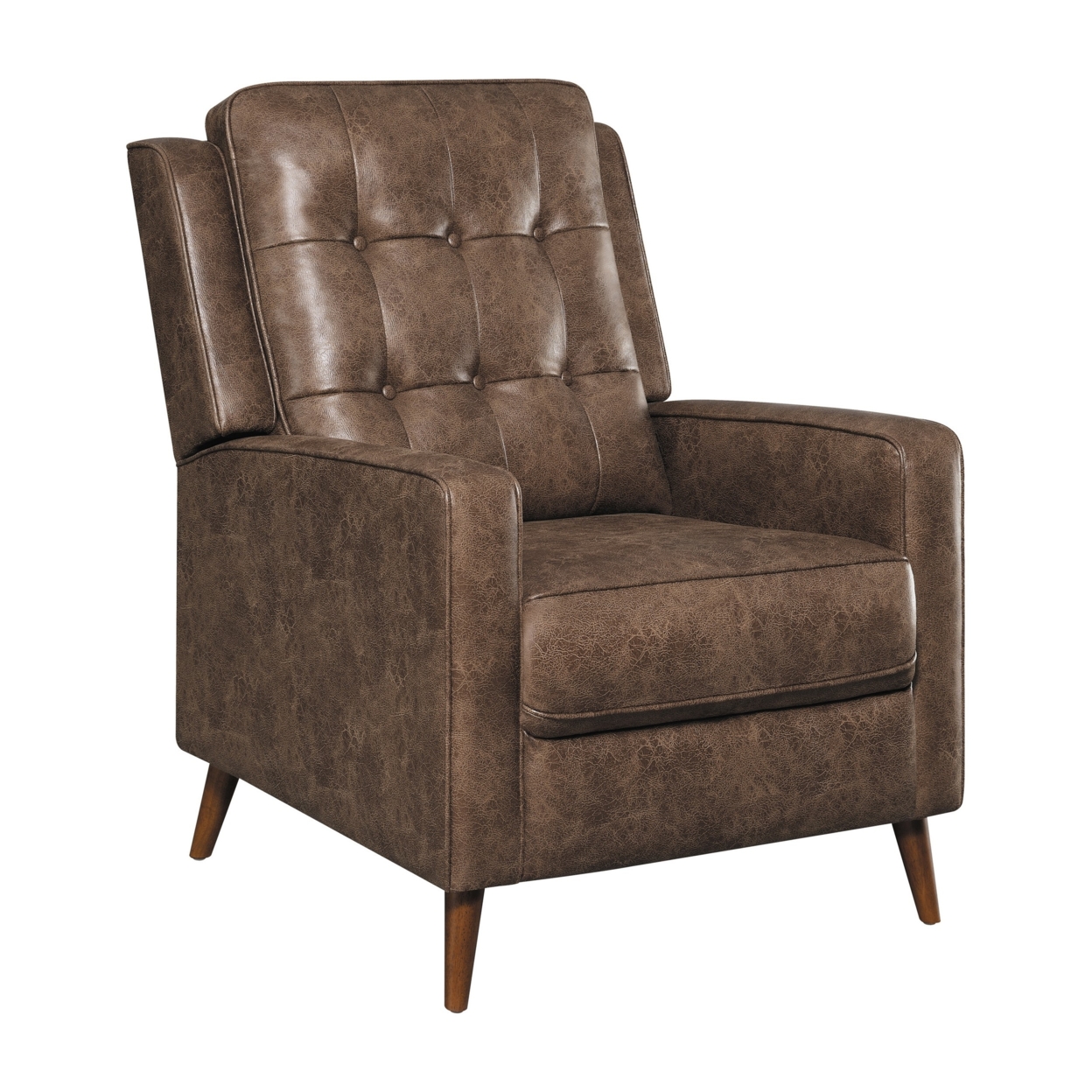 Denn 31 Inch Tufted Push Back Manual Recliner, Brown Microfiber ...