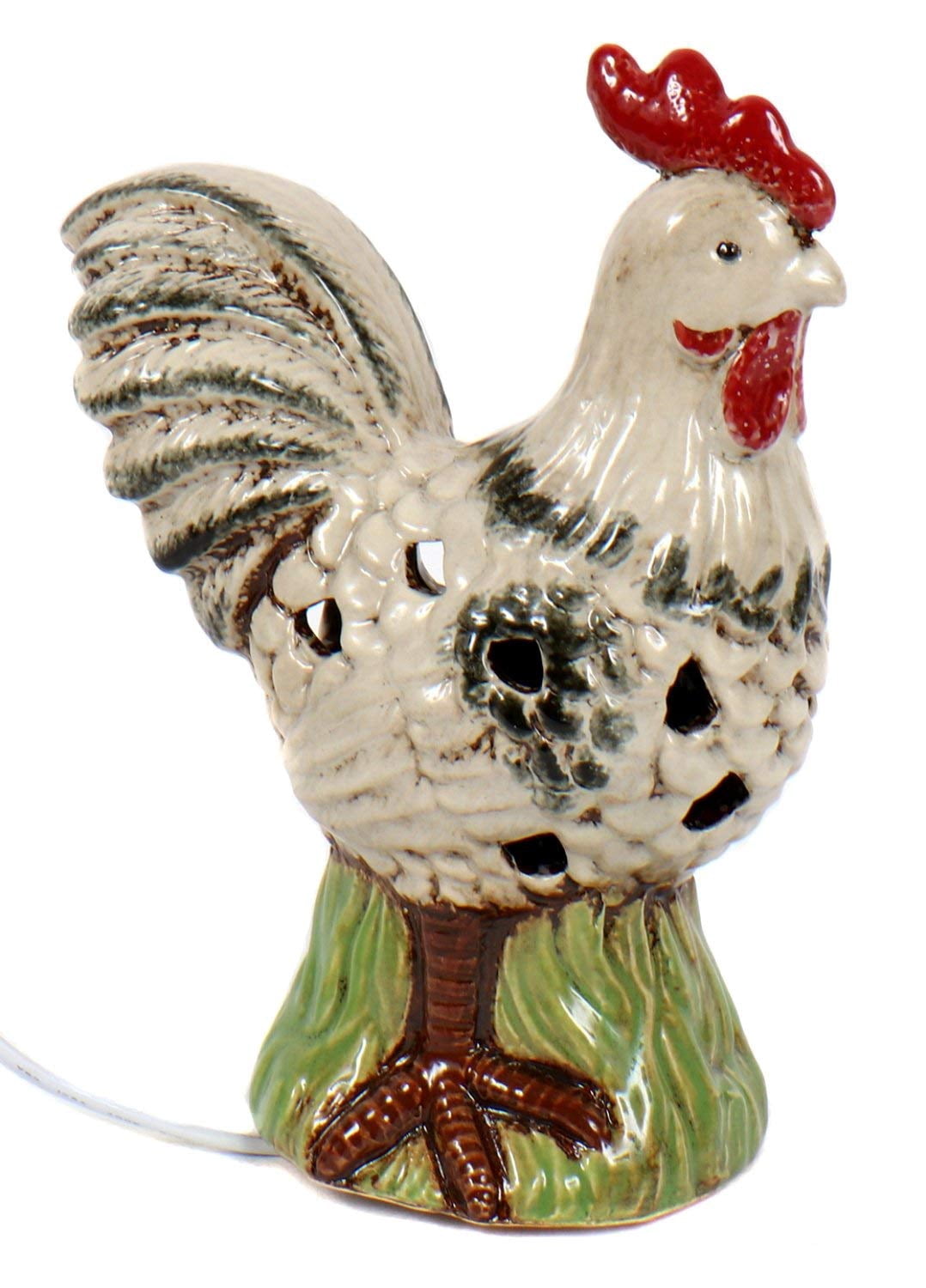 Dennis East Black and White Rooster Shaped 7 Watt Electric Tabletop ...