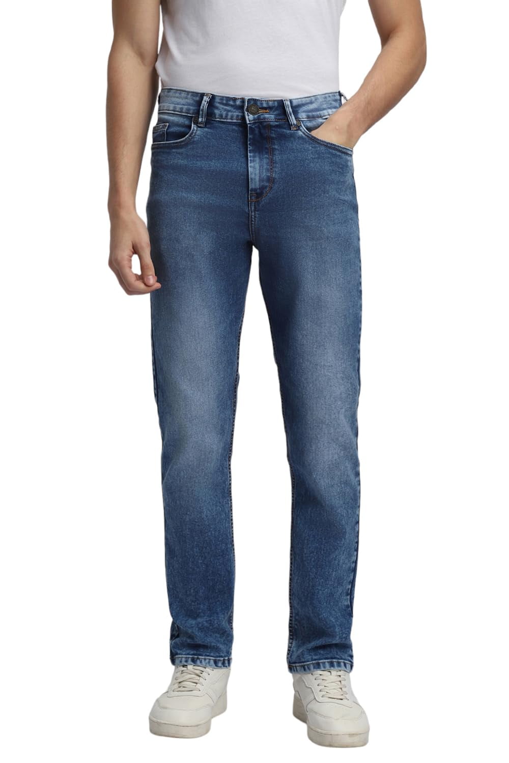 Dennis Lingo Men'S Full Length Cotton Poly Stretch Washed Straight Fit ...