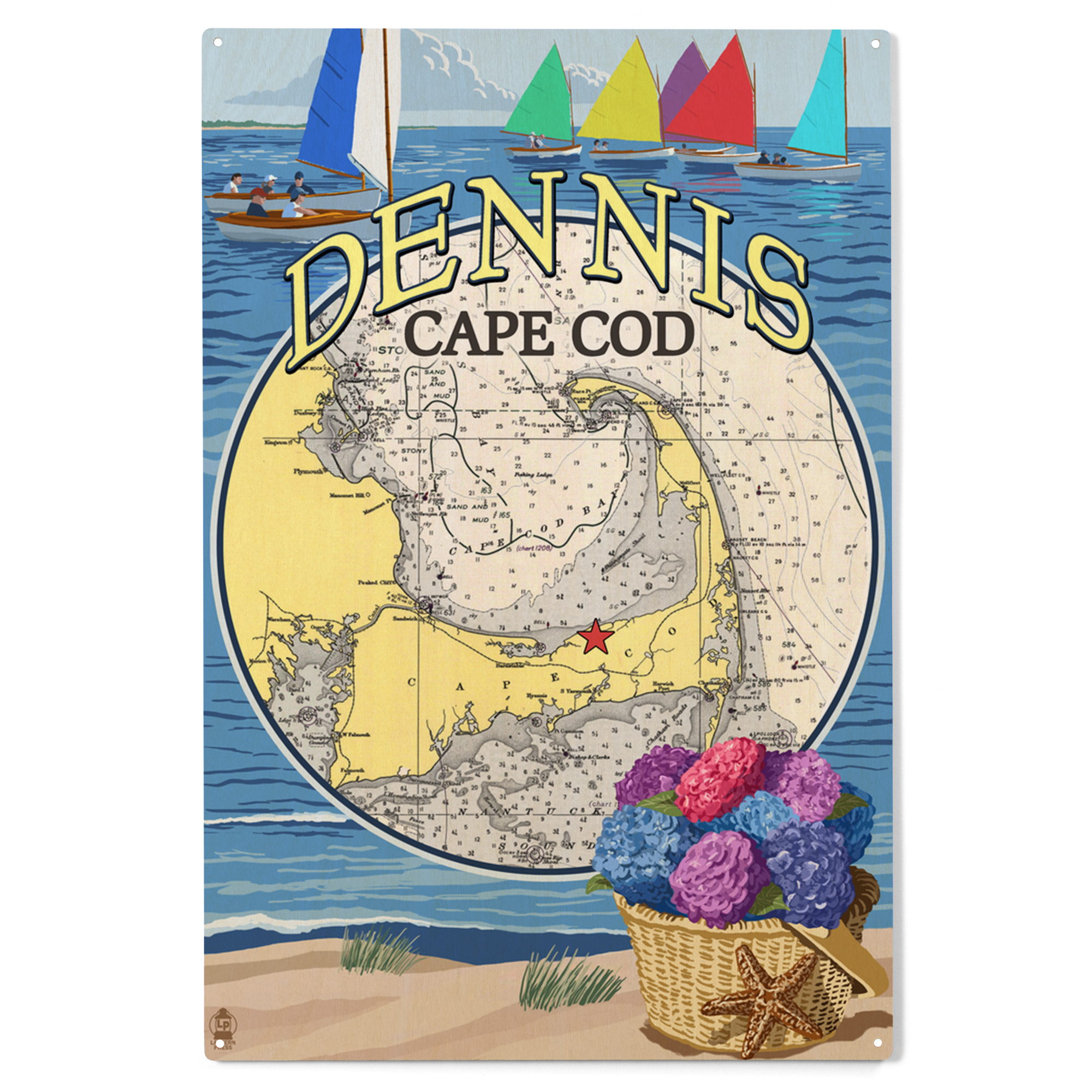 Dennis, Massachusetts Montage Birch Wood Wall Sign (10x15 Rustic Home ...