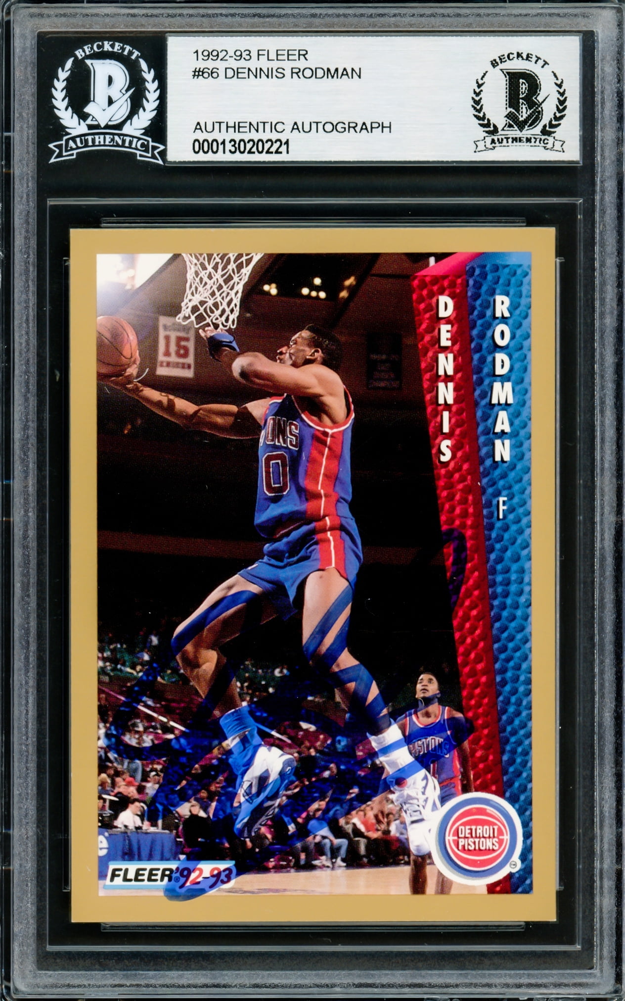 Dennis Rodman Autographed 1992-93 Fleer Card #66 Detroit Pistons ...