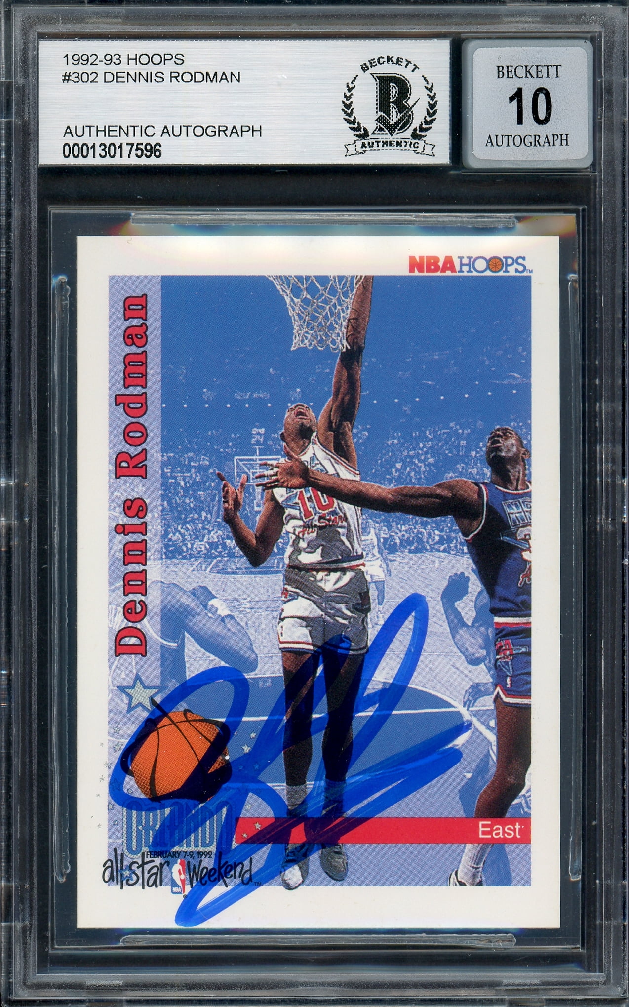Dennis Rodman Autographed 1992-93 Hoops Card #302 Detroit Pistons Auto ...