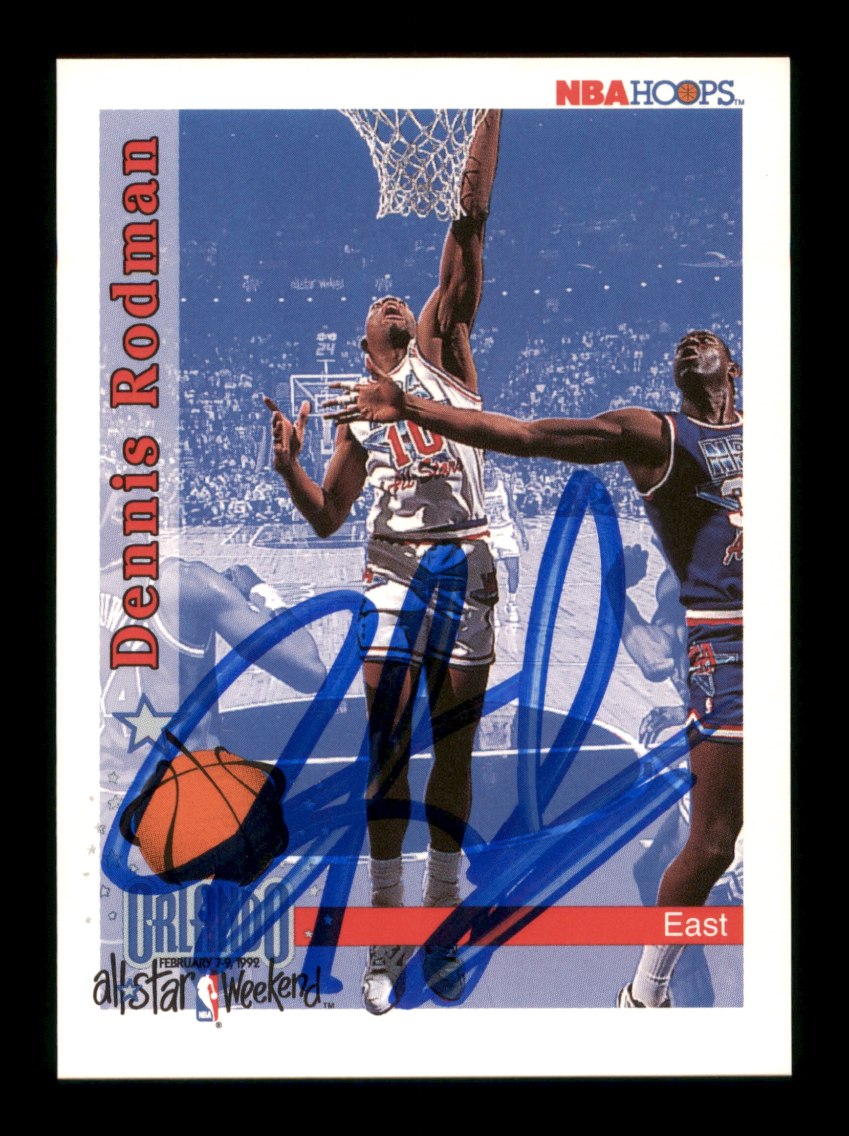 Dennis Rodman Autographed 1992-93 Hoops Card #302 Detroit Pistons SKU ...
