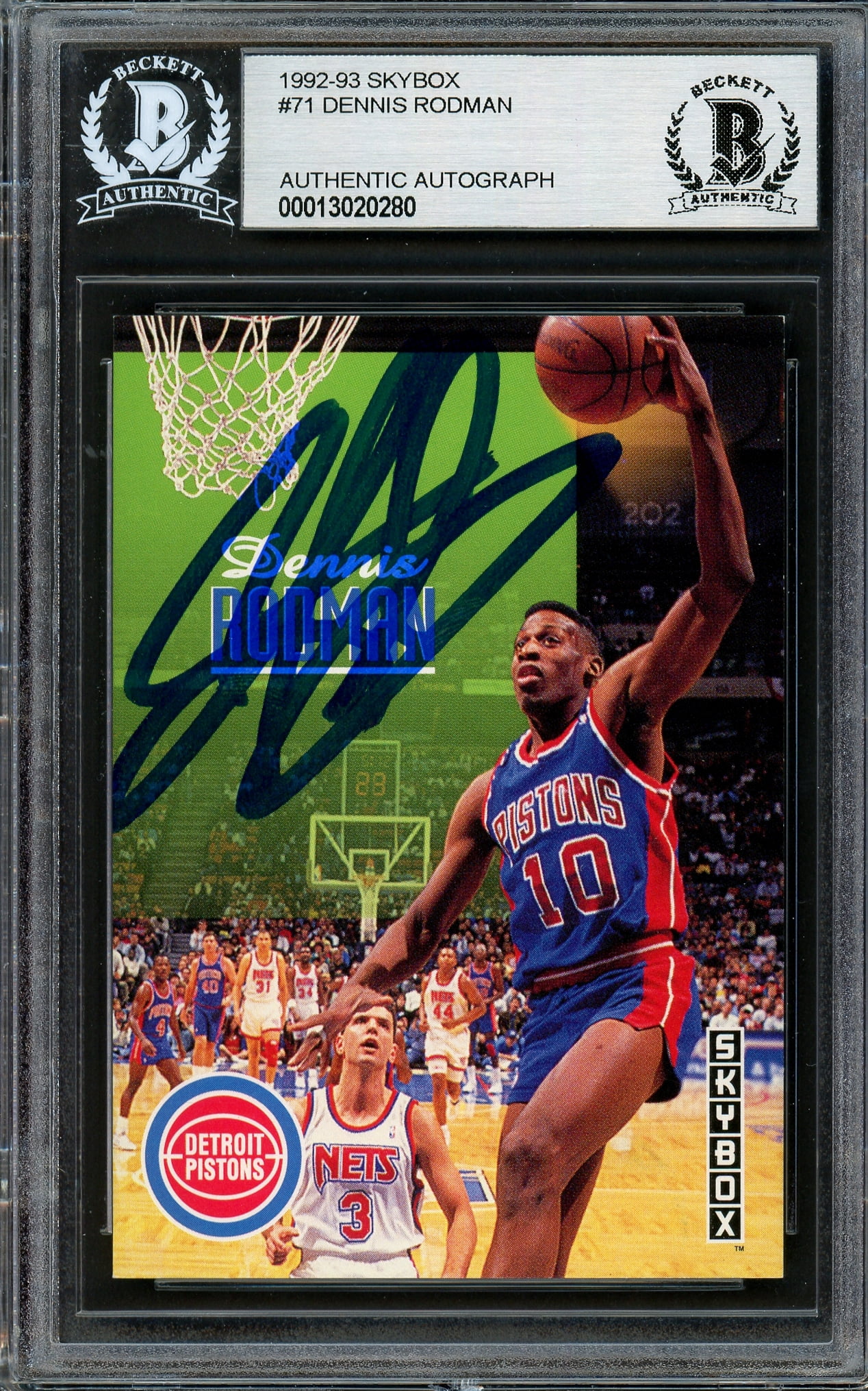 Dennis Rodman Autographed 1992-93 Skybox Card #71 Detroit Pistons ...