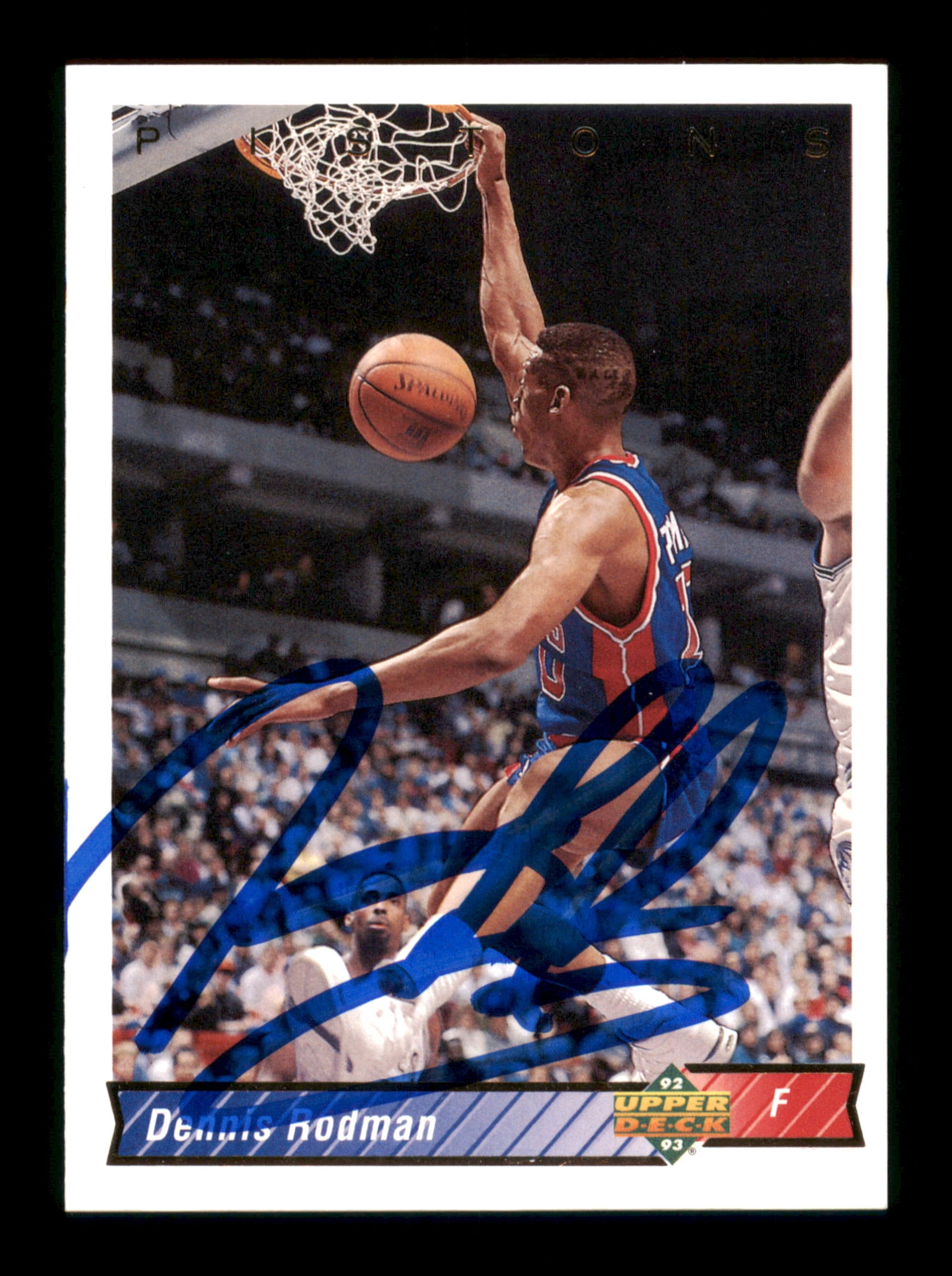 Dennis Rodman Autographed 1992-93 Upper Deck Card #242 Detroit Pistons ...
